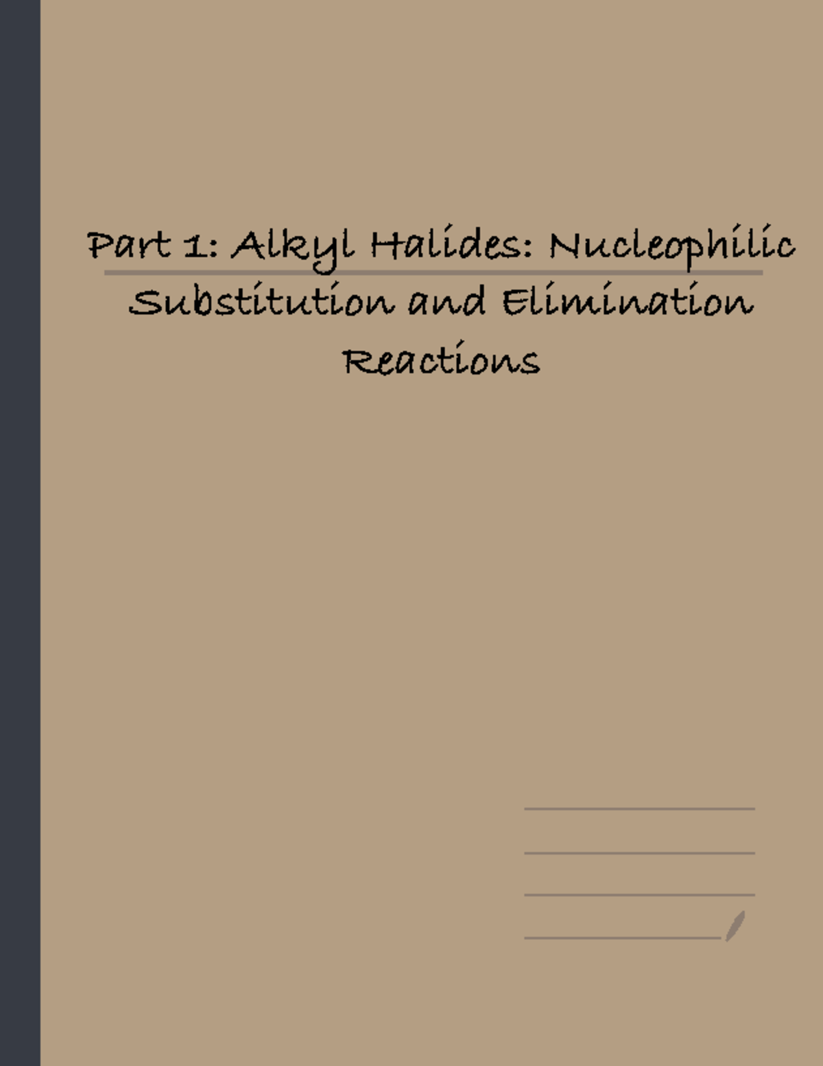 Chemical Reactivity and Mechanism Patterns - Part 1: Alkyl Halides ...