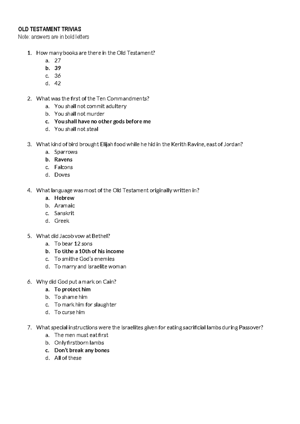 Kahoot Trivia Old Testament [7 Qs] - OLD TESTAMENT TRIVIAS Note ...