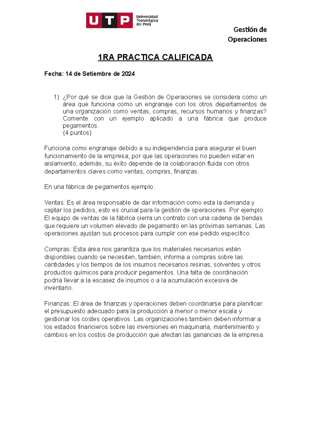 1RA Practica Calificada Oqcadh - Gestión de Operaciones 1RA PRACTICA ...