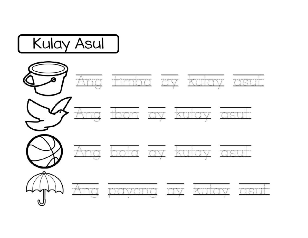 Q1WEEK4 Activity Sheet - Kulay Asul Ang timba kujoy asut I Ang my kulay ...