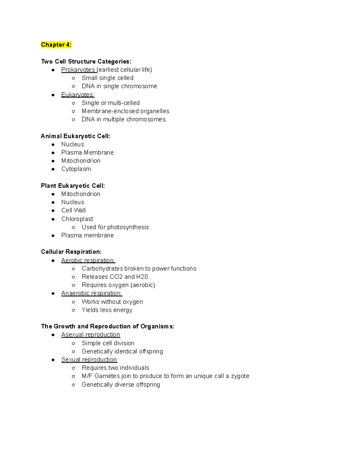 TE Week Chapter 4 Notes - Tarek Riad - Chapter 4: Two Cell Structure ...