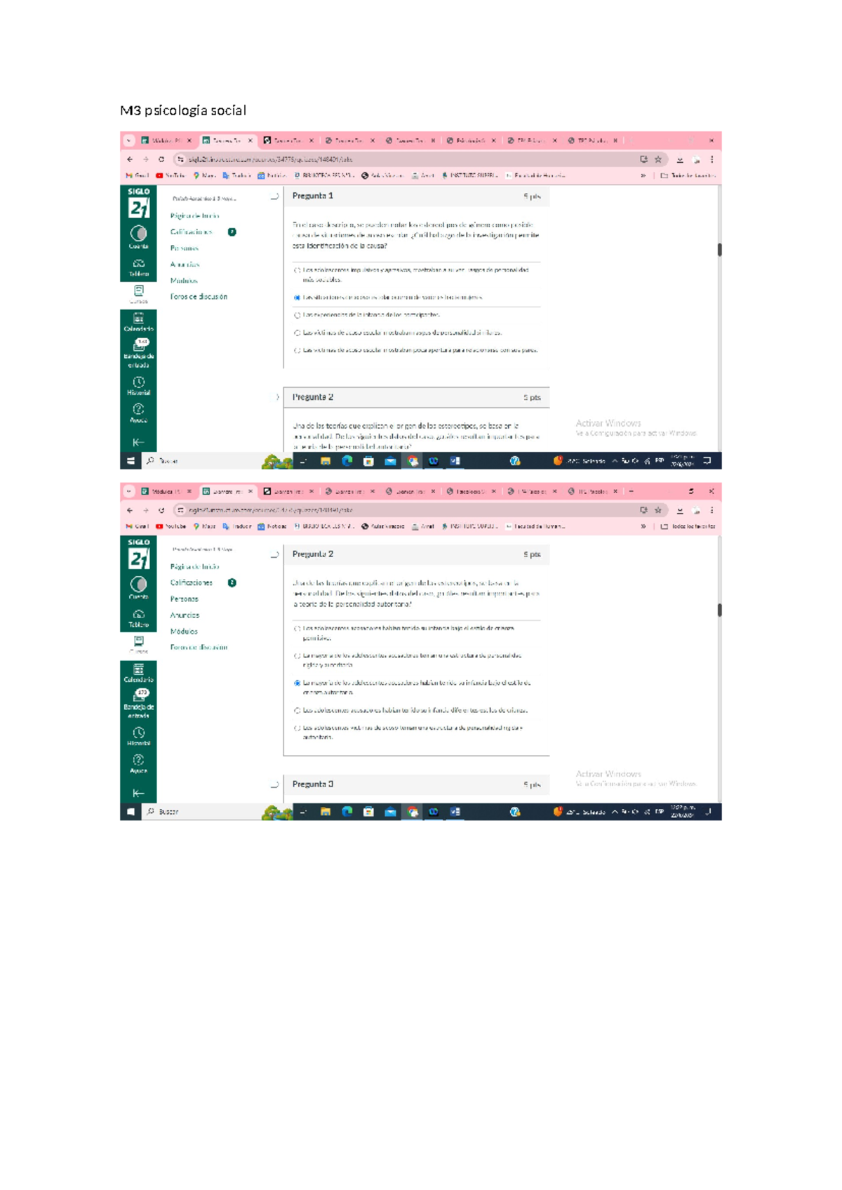 M3 psicologia social - tp3 - M3 psicologia social Módulos x Examen ...