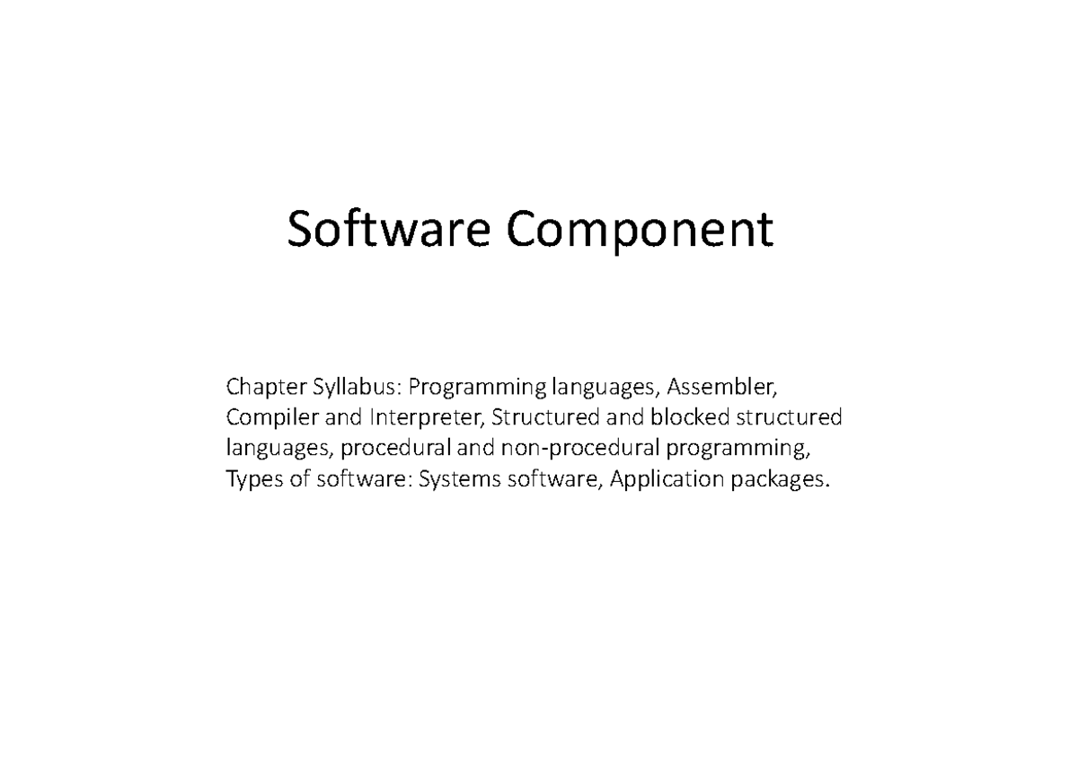 04 - Software used in Computers - Software Component Chapter Syllabus ...