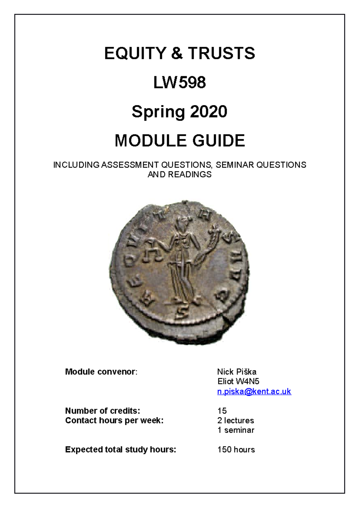 Equity and Trusts Module and Seminar Guide - EQUITY & TRUSTS LW Spring ...