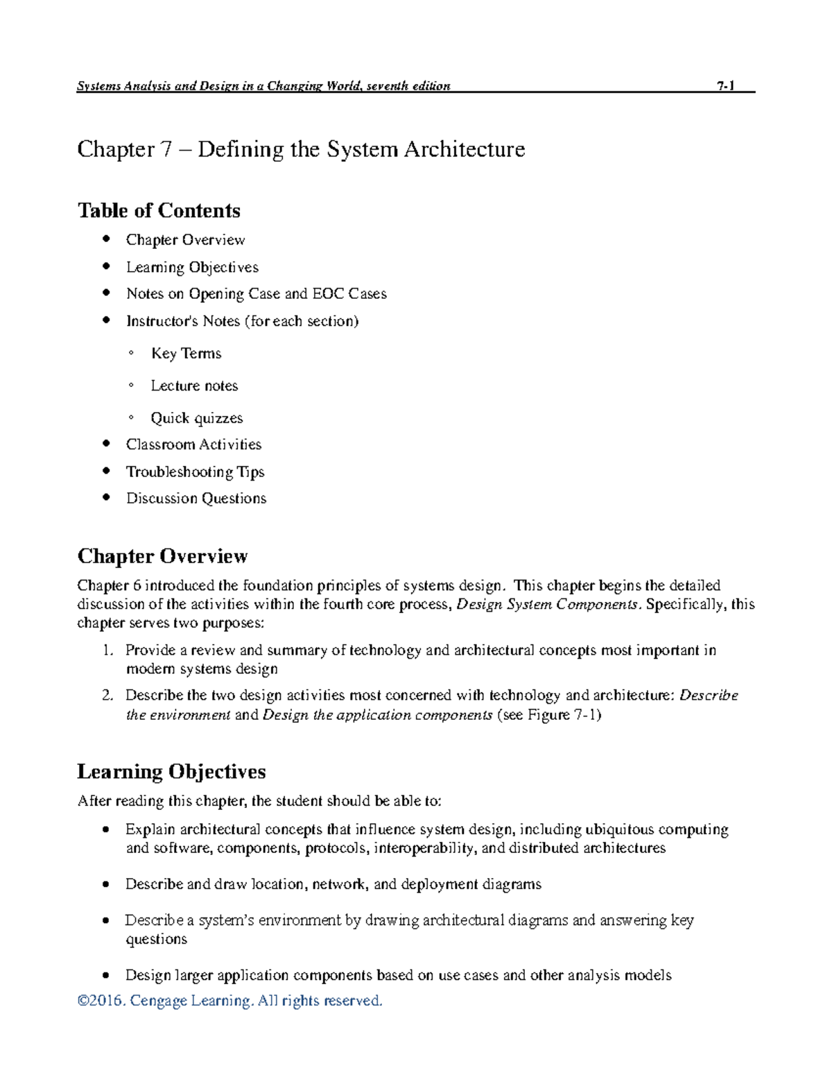 Digital achte - dbs - Chapter 7 – Defining the System Architecture Table of Contents Chapter ...