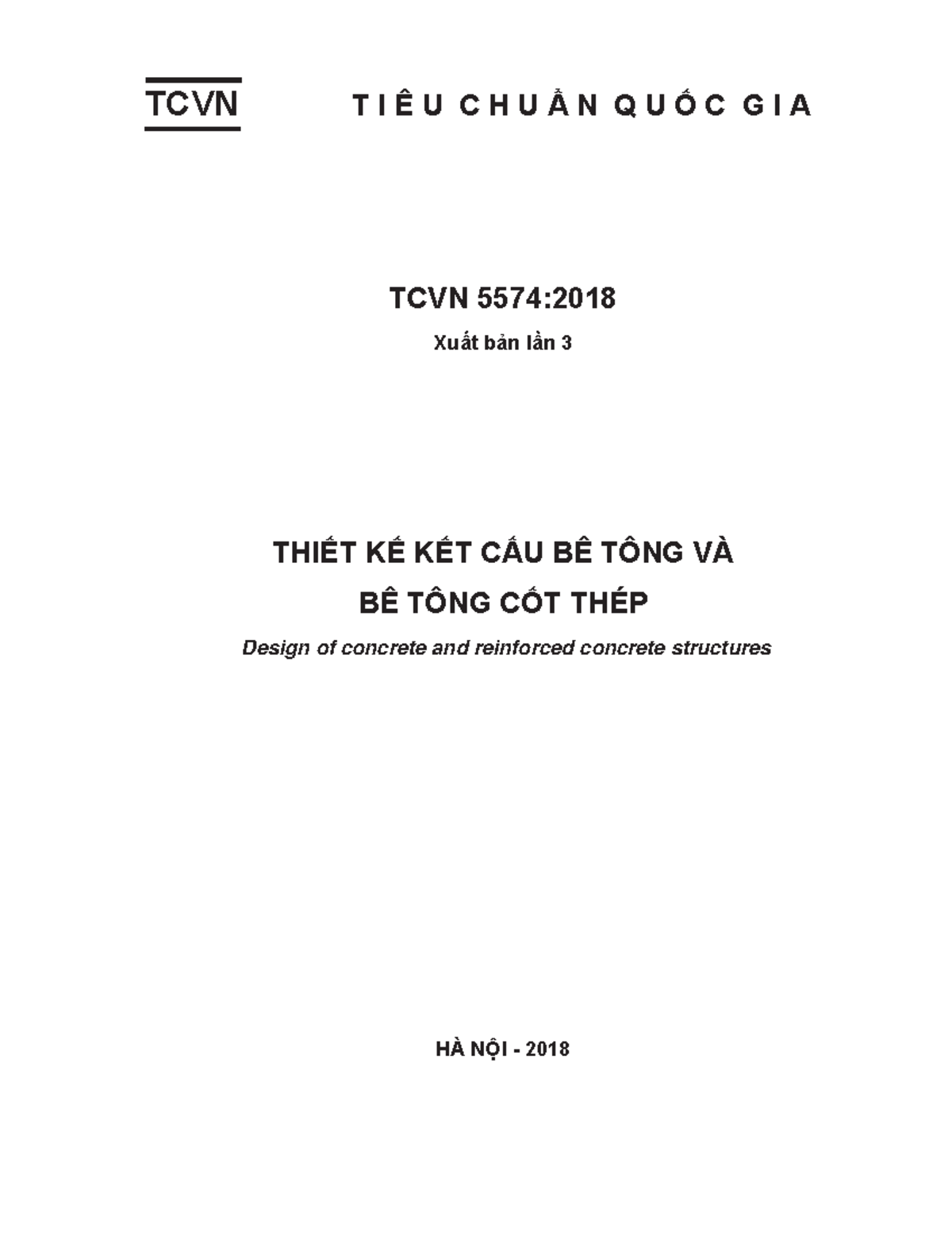 Tieu chuan quoc gia tcvn 5574 2018 thiet ke ket cau be tong va be tong cot thep - TCVN T I U C H ...