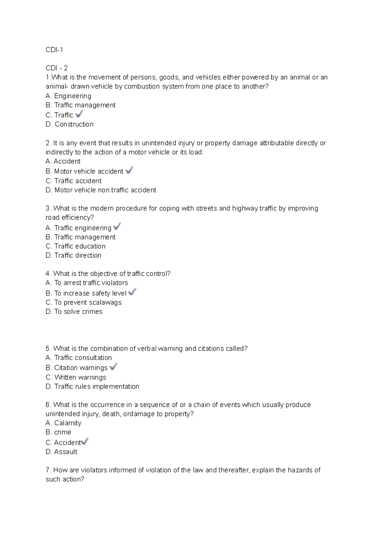 CDI 2 MC traffic 2 1 - good - CDI- CDI - 2 1 is the movement of persons ...