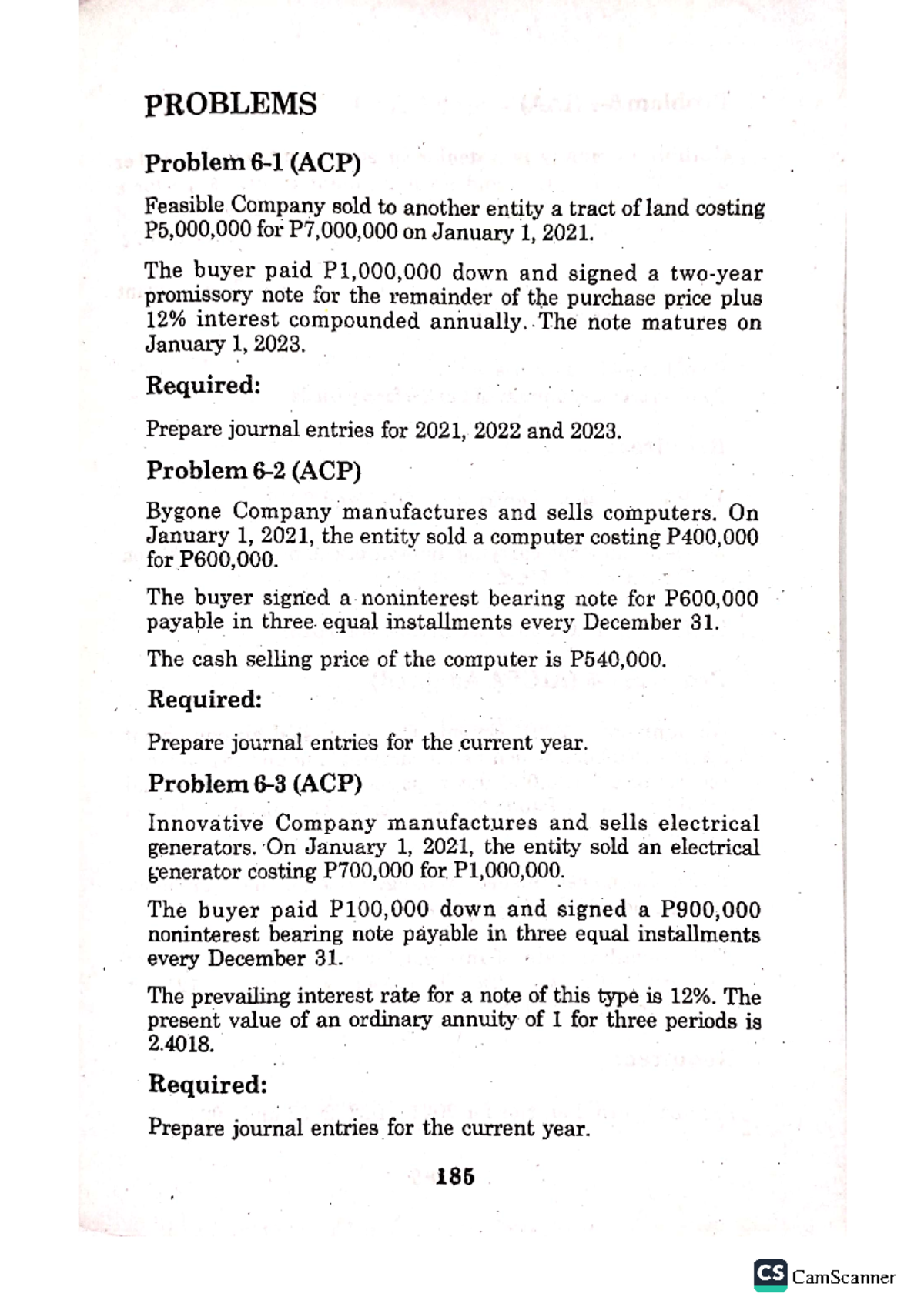 Problem 6 - Intermediate Accounting (Volume one) 2021 edition by: Valix ...