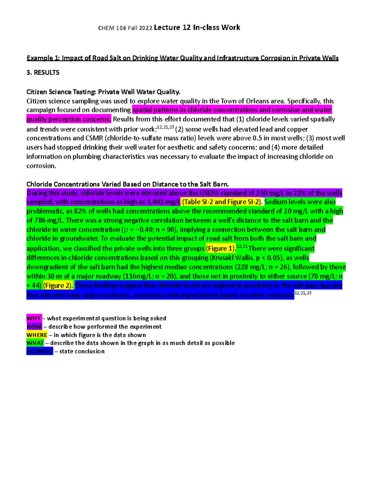 CHEM106 Lecture 12 In Class Work Worksheet - CHEM 106 Fall 2022 Lecture ...
