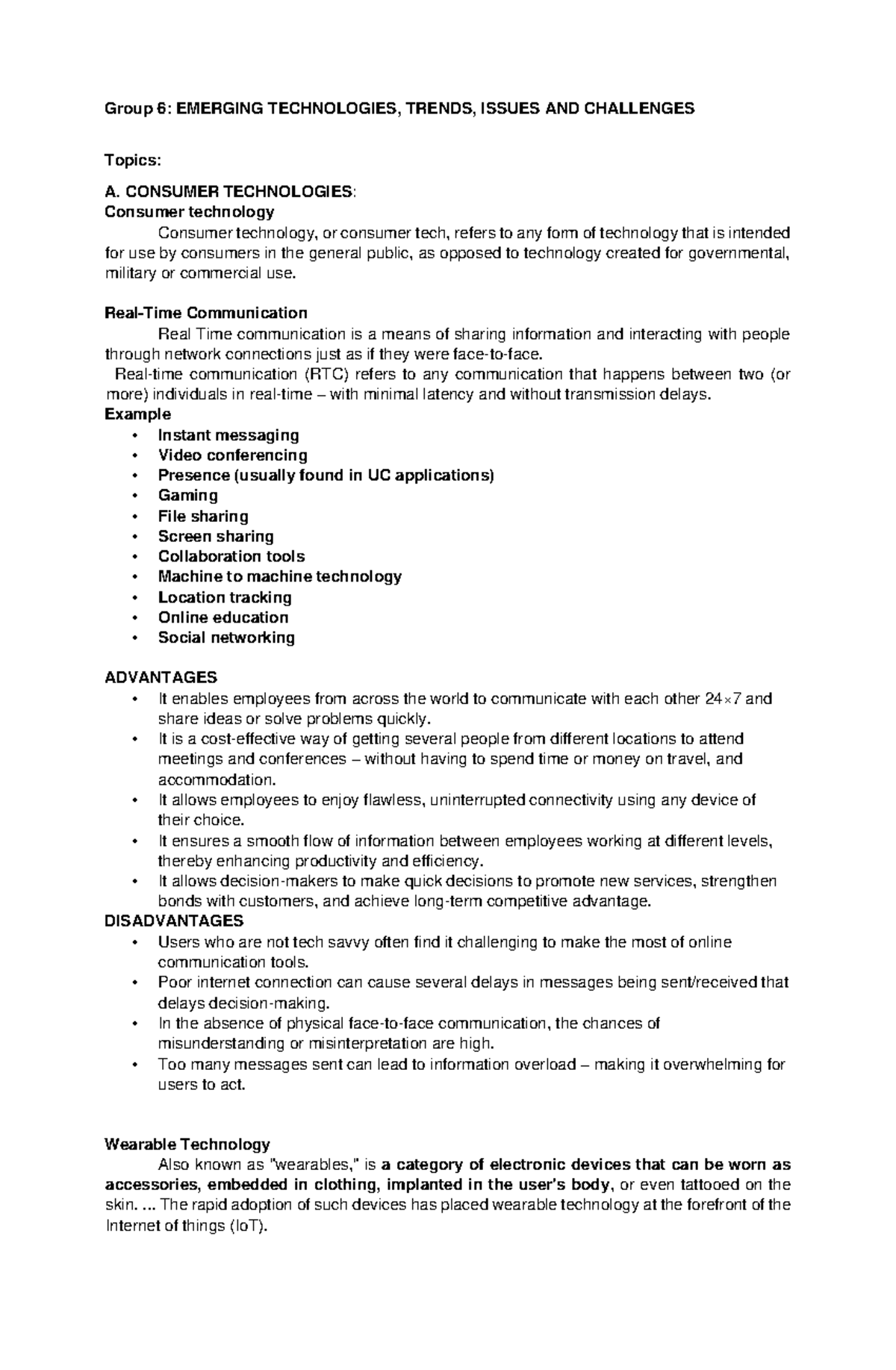 Taking Points Group 6- Emerging Technologies Trends and Challenges ...