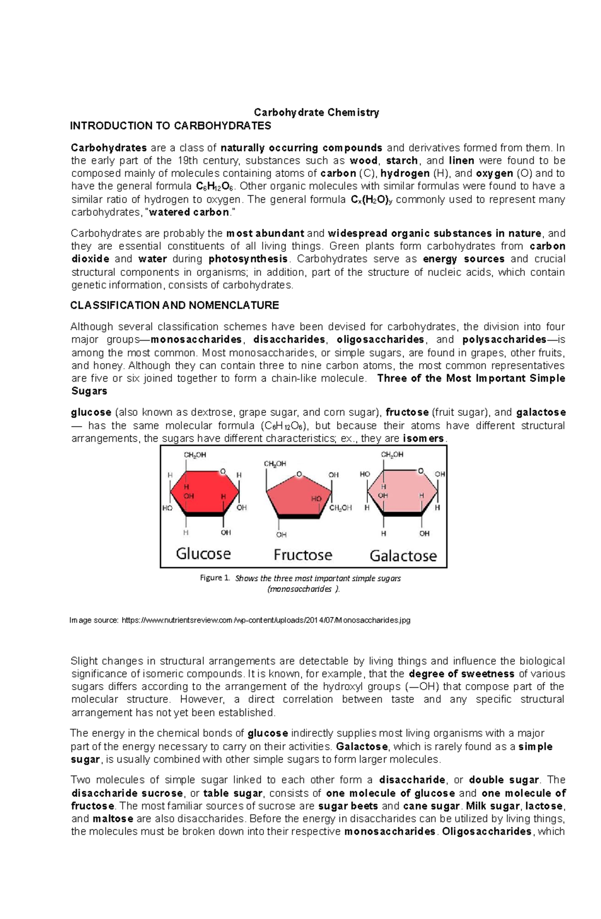 Carbohydrate Chemistry - Carbohydrate Chemistry INTRODUCTION TO ...
