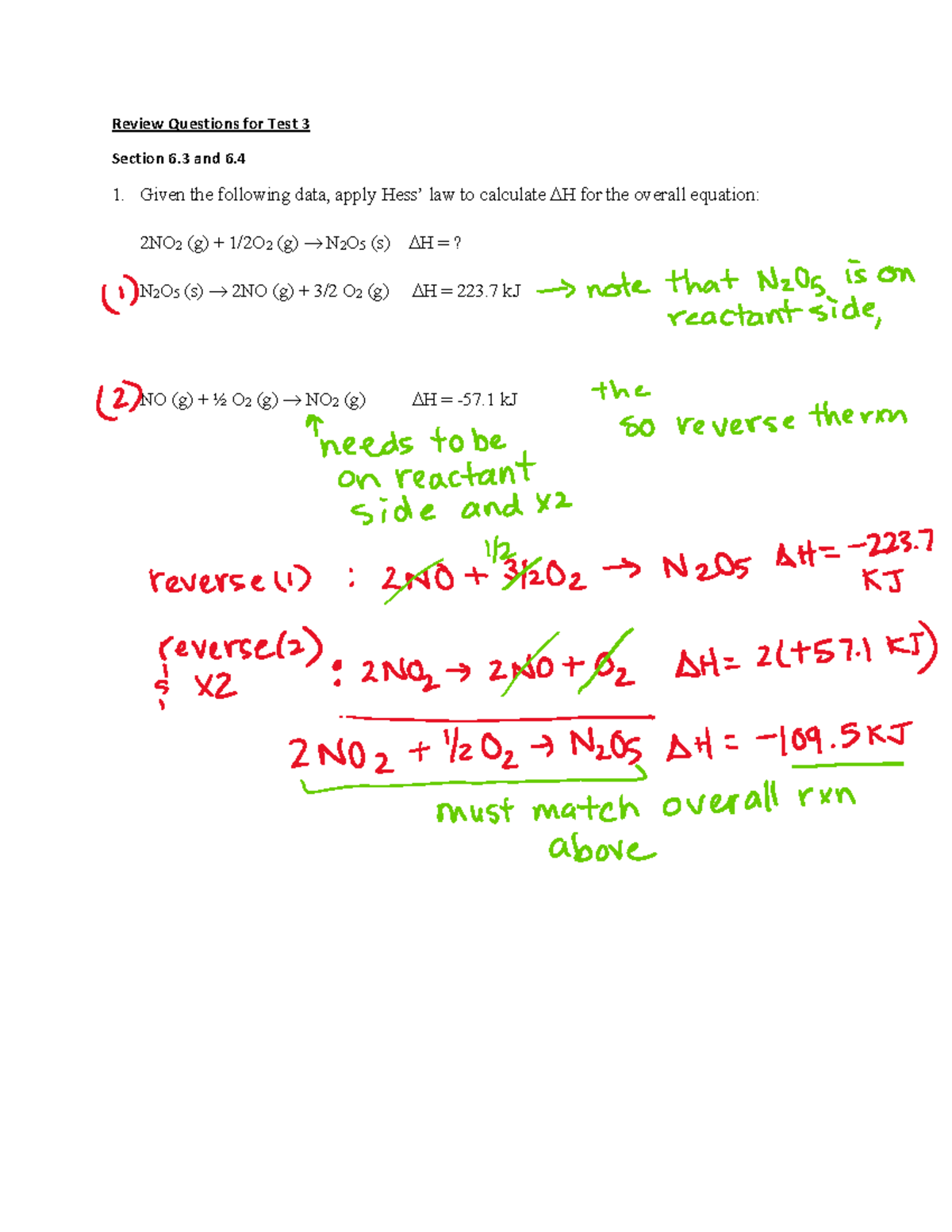 Review packet test 3 full solutions - Review Questions for Test 3 ...