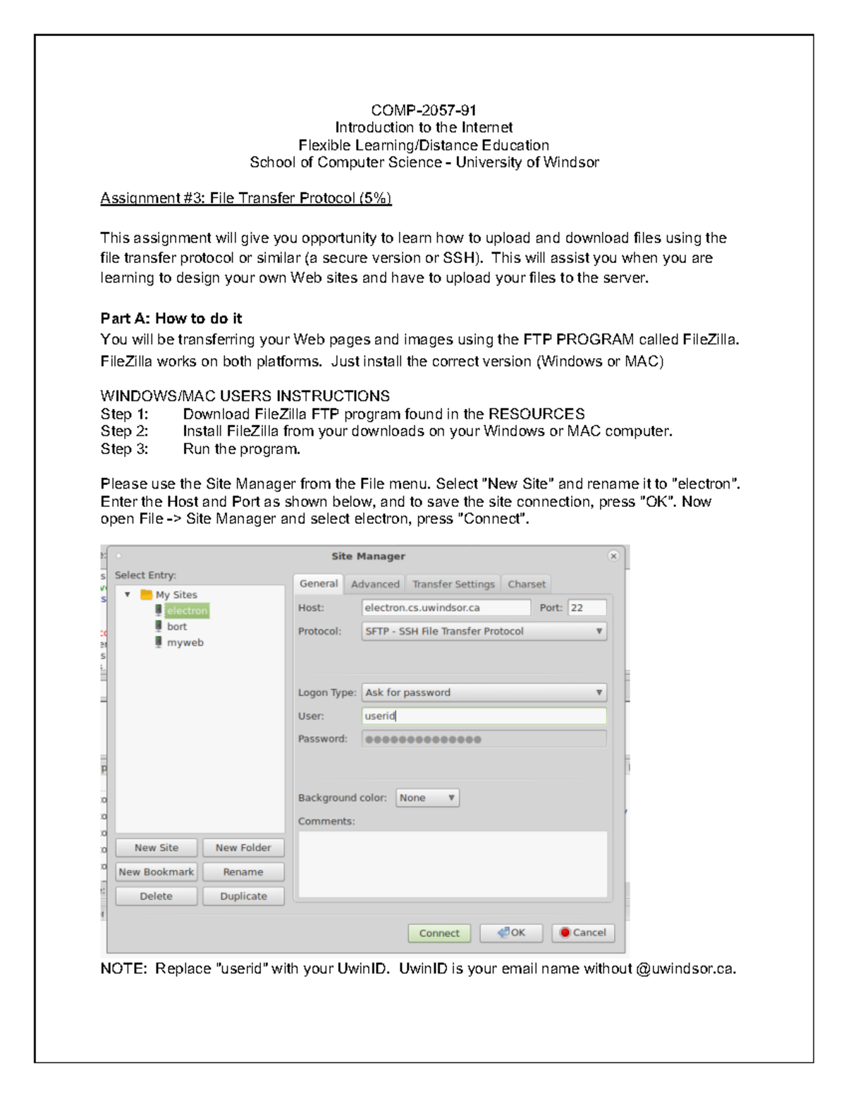 Instructions for Assignment 3 03 60 205 - COMP-2057- 91 Introduction to ...