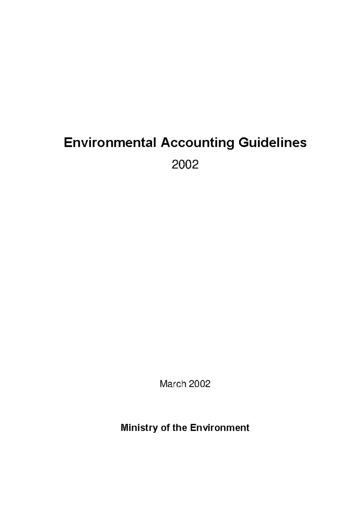 Envirnmental accounting guidelines - Environmental Accounting ...