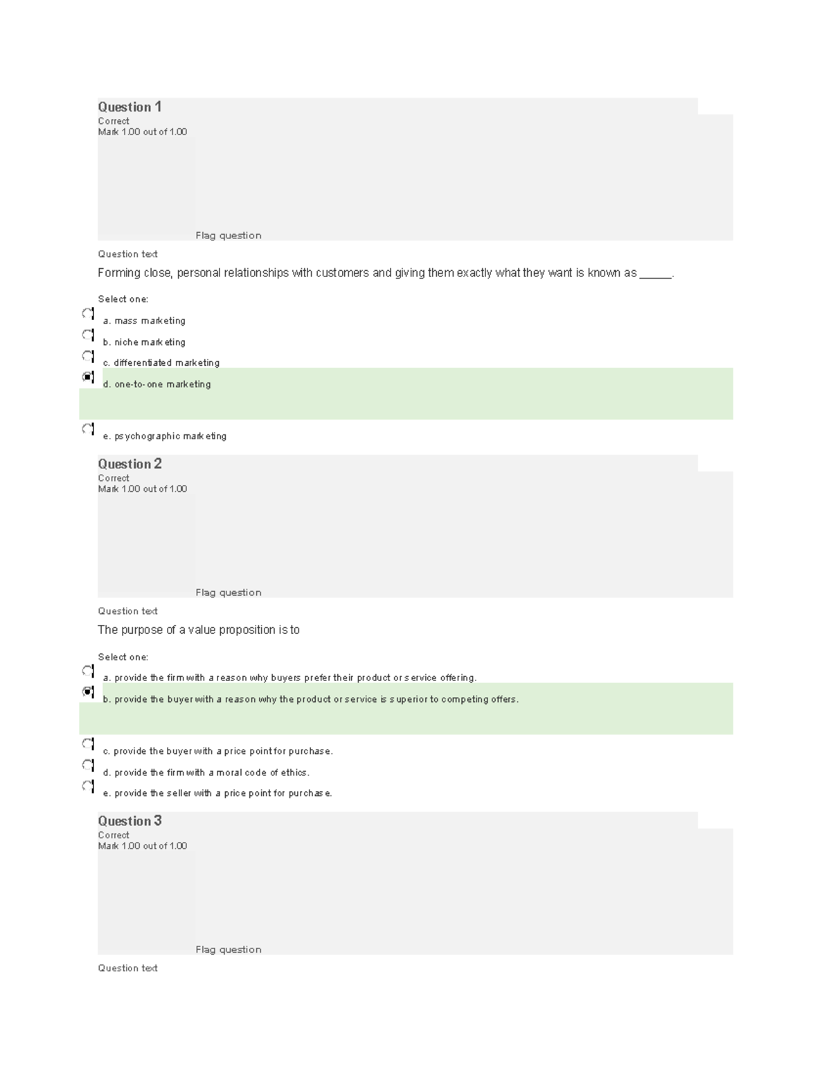 Revision quiz - Question 1 Correct Mark 1 out of 1. Flag question ...