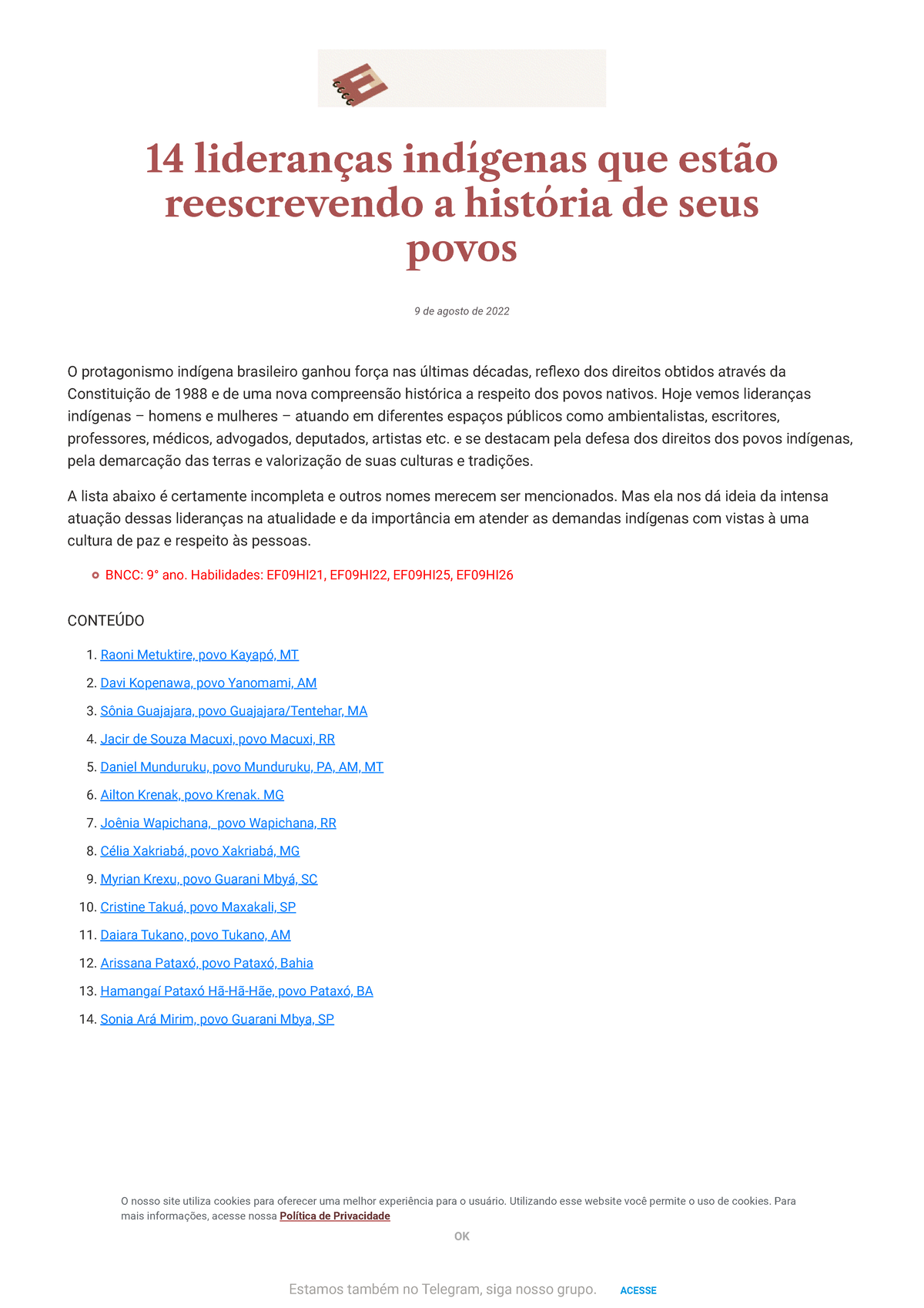 pocodekdjj jdjd d - 14 lideranças indígenas que estão reescrevendo a ...