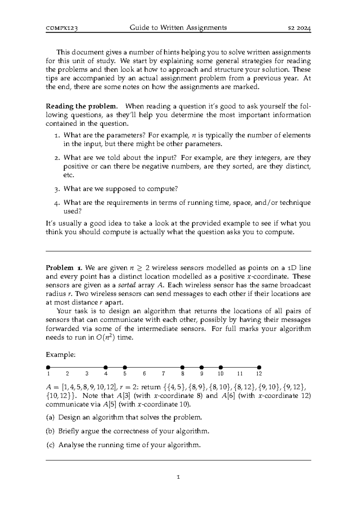 Guide to Written Assignments - This document gives a number of hints ...