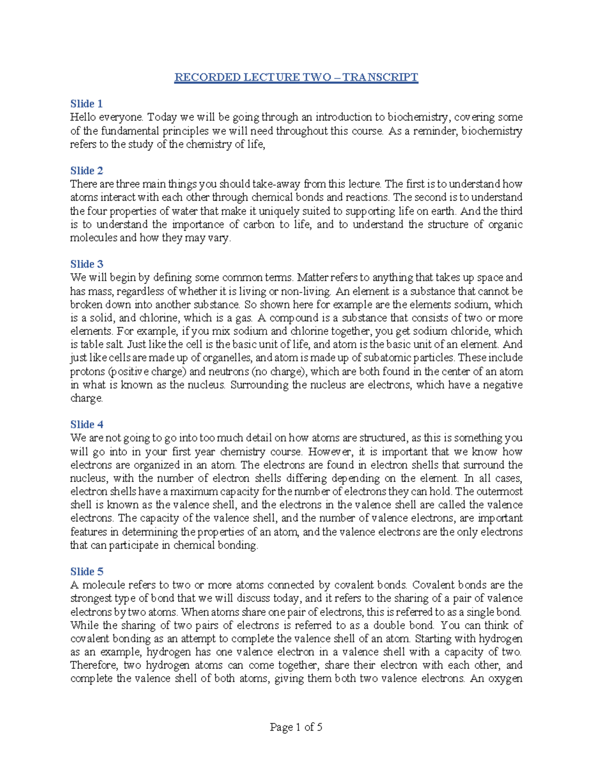 Recorded Lecture Two - Transcript - RECORDED LECTURE TWO – TRANSCRIPT ...