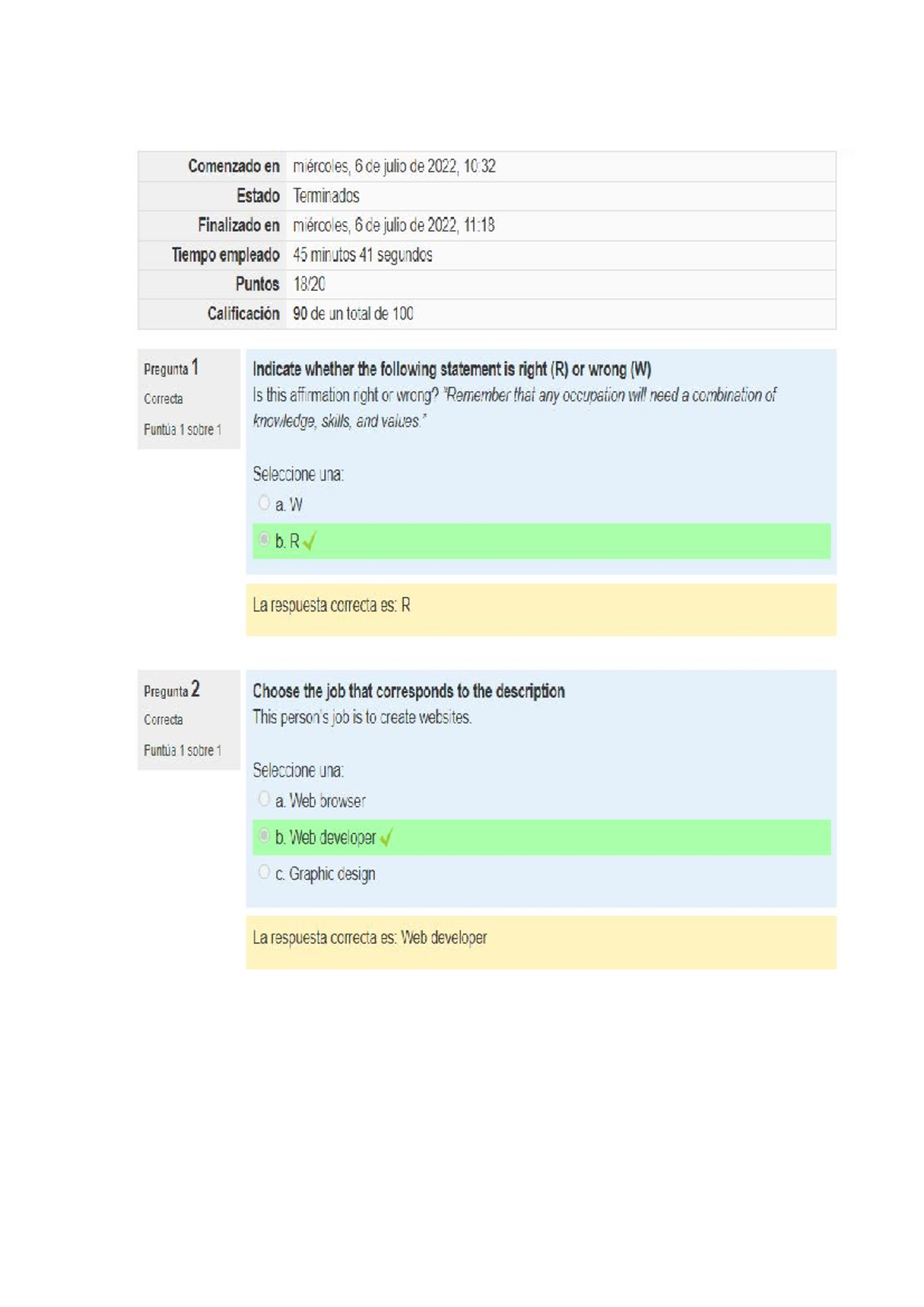 Assignment 1 questionnarie unit 1 Module IV - Ingles IV - Studocu