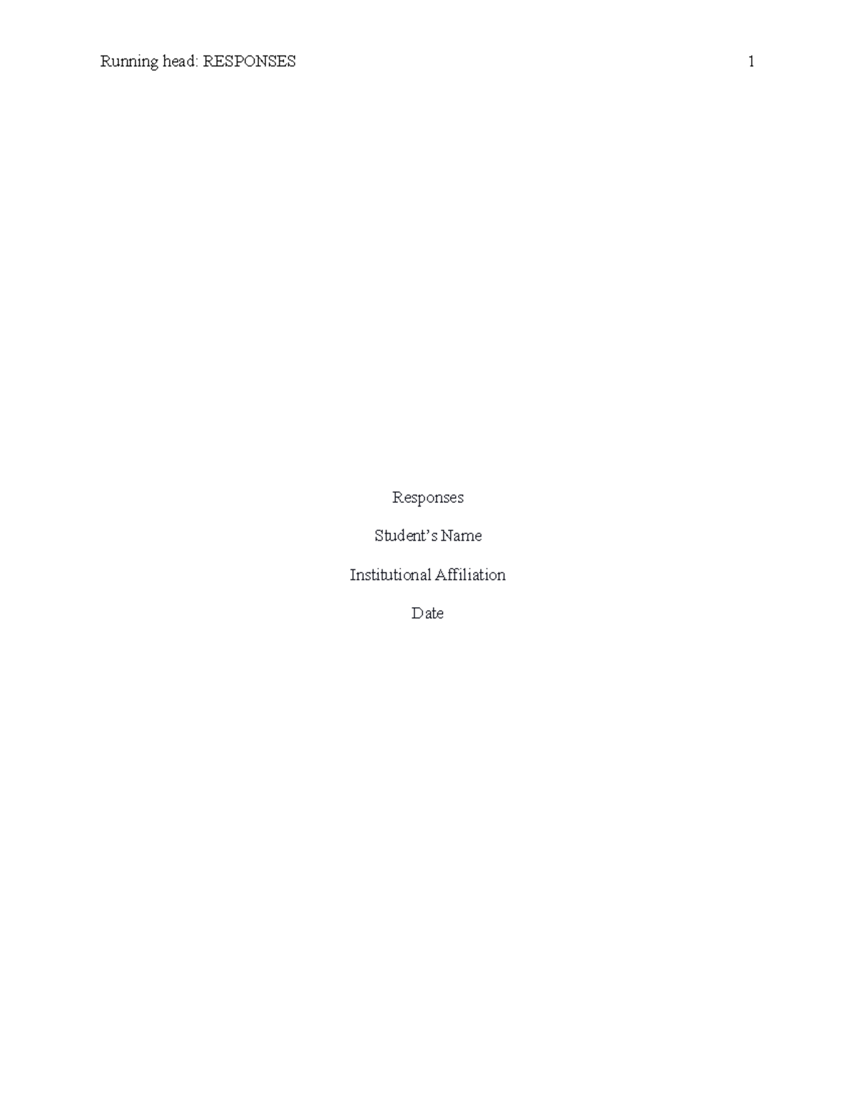 Answer 2 - Download and check it out - Running head: RESPONSES 1 ...