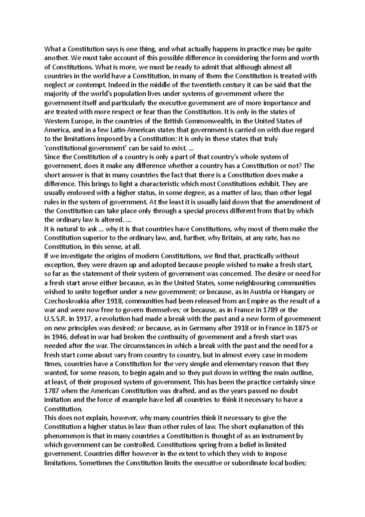 The modern constitution - What a Constitution says is one thing, and ...