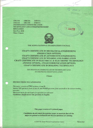 ICT Scheme FOR TERM 1 - ICT - NYANDARUA NATIONAL POLYTECNIC SCHEME OF WORK TRAINER’S NAME ...