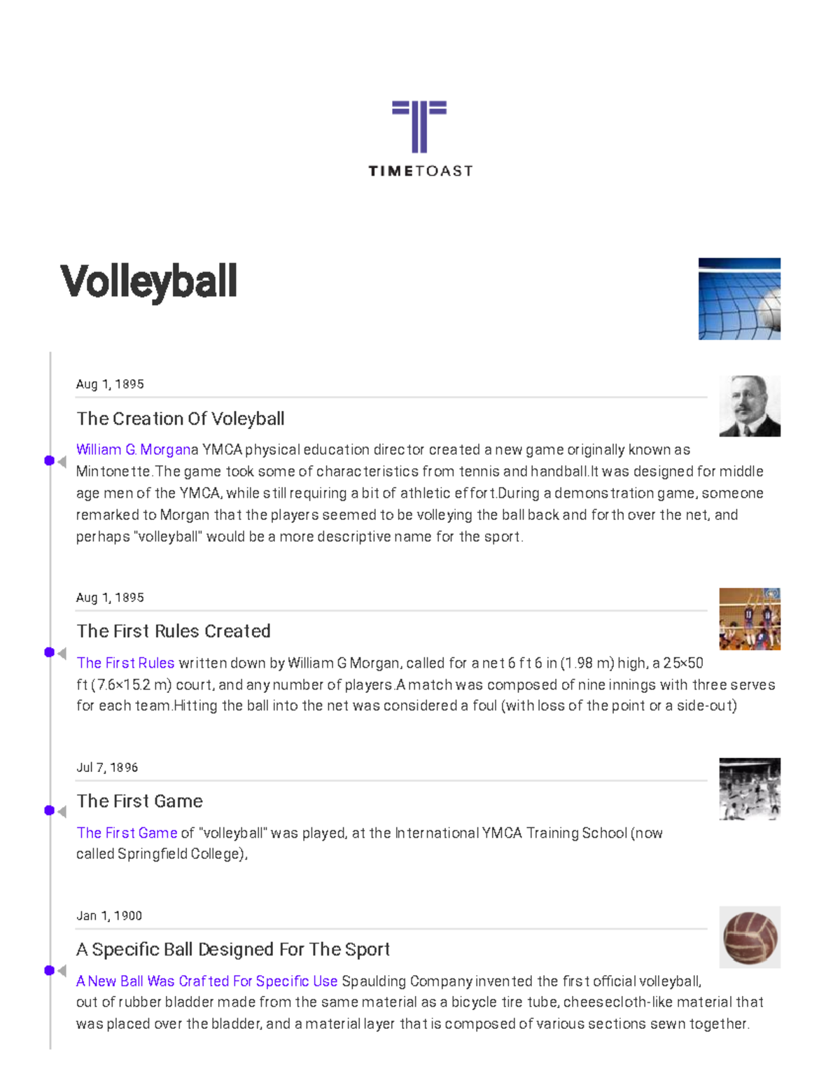 Volleyball timeline Timetoast timelines - Volleyball • • • • Aug 1 ...