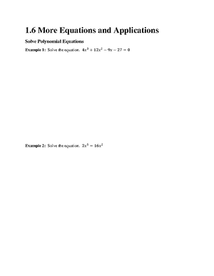 Math 114 Section 1.5 Lecture Guide - 1 Applications of Quadratic ...