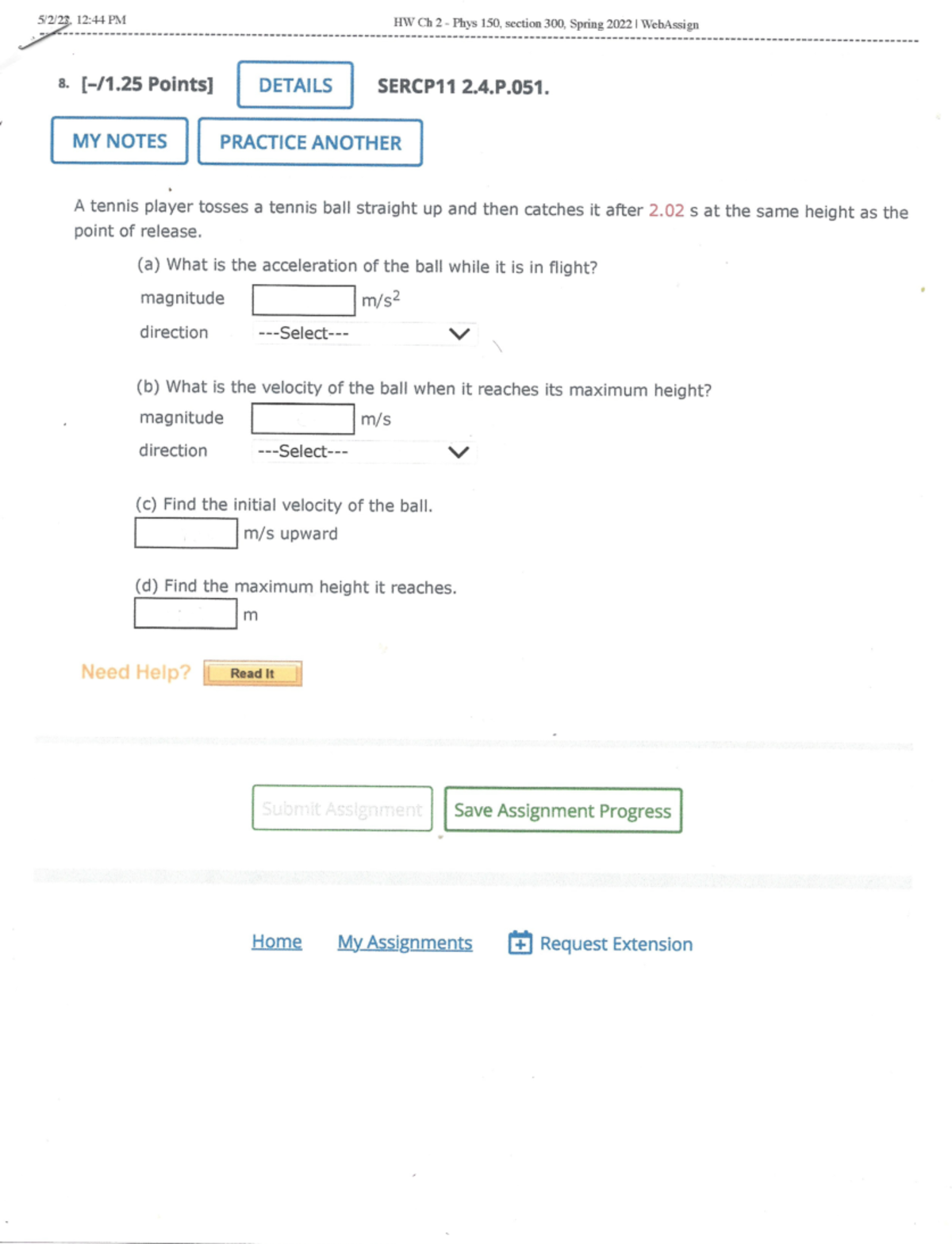 Homework Chapter 2 Page 7 (PHY-150) - PHY-150 - Studocu