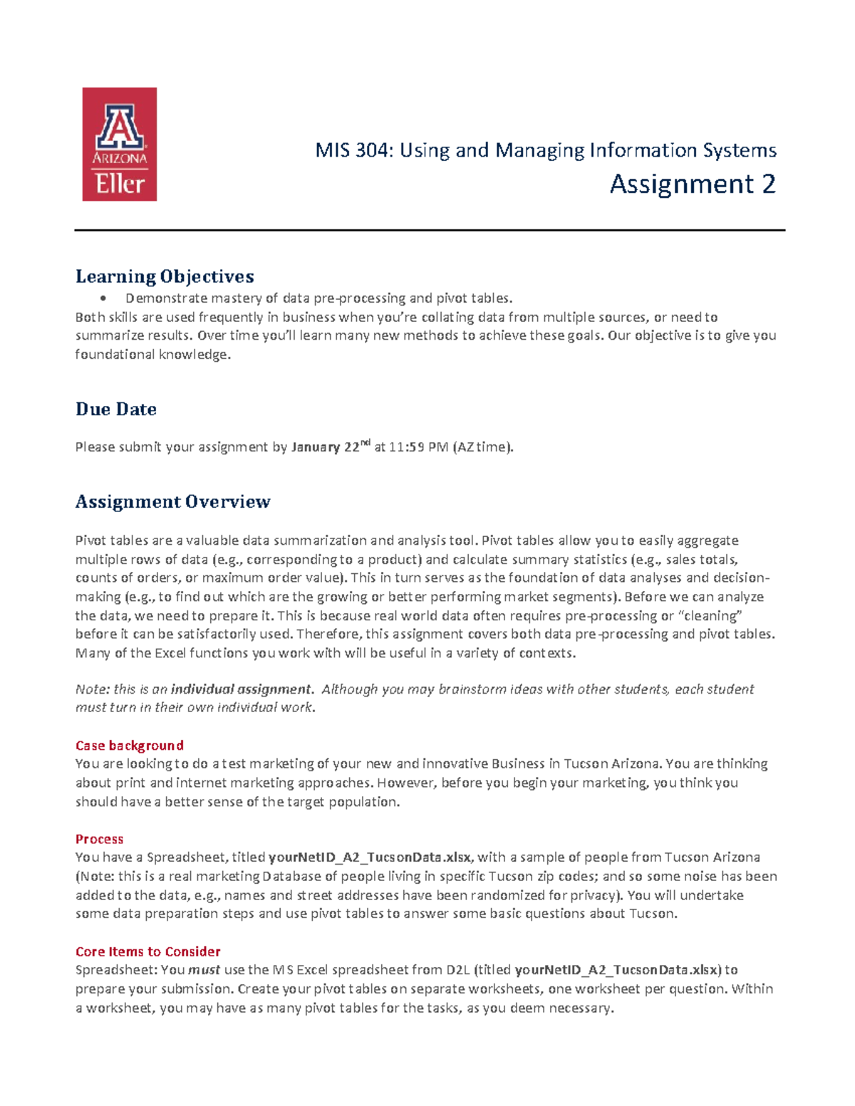 UG MIS 304 Assignment 2 - N/A - MIS 304: Using and Managing Information ...