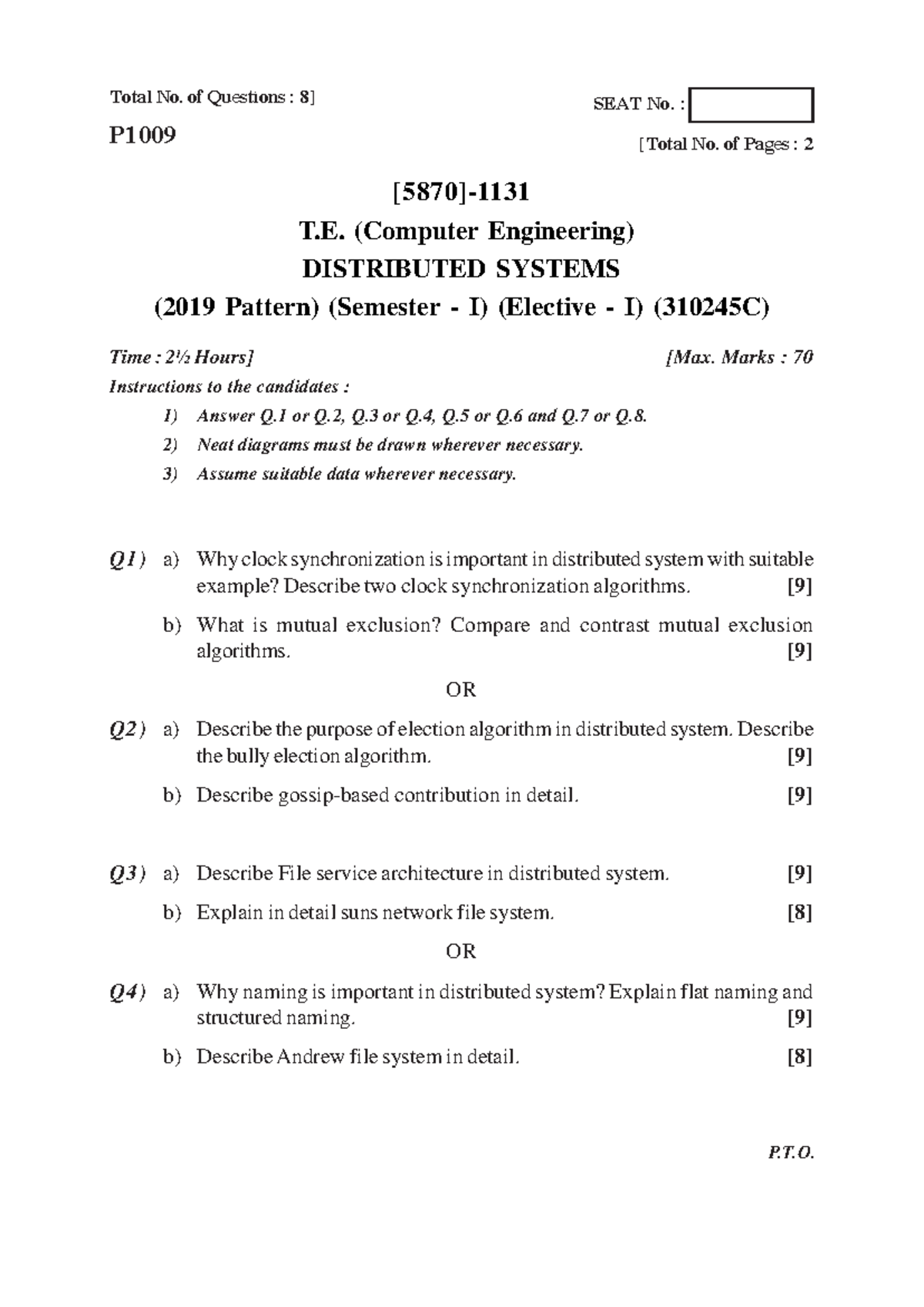 April 2022 - DSBDA - Total No. of Questions : 8] [Total No. of Pages : 2 [5870]- T. (Computer ...