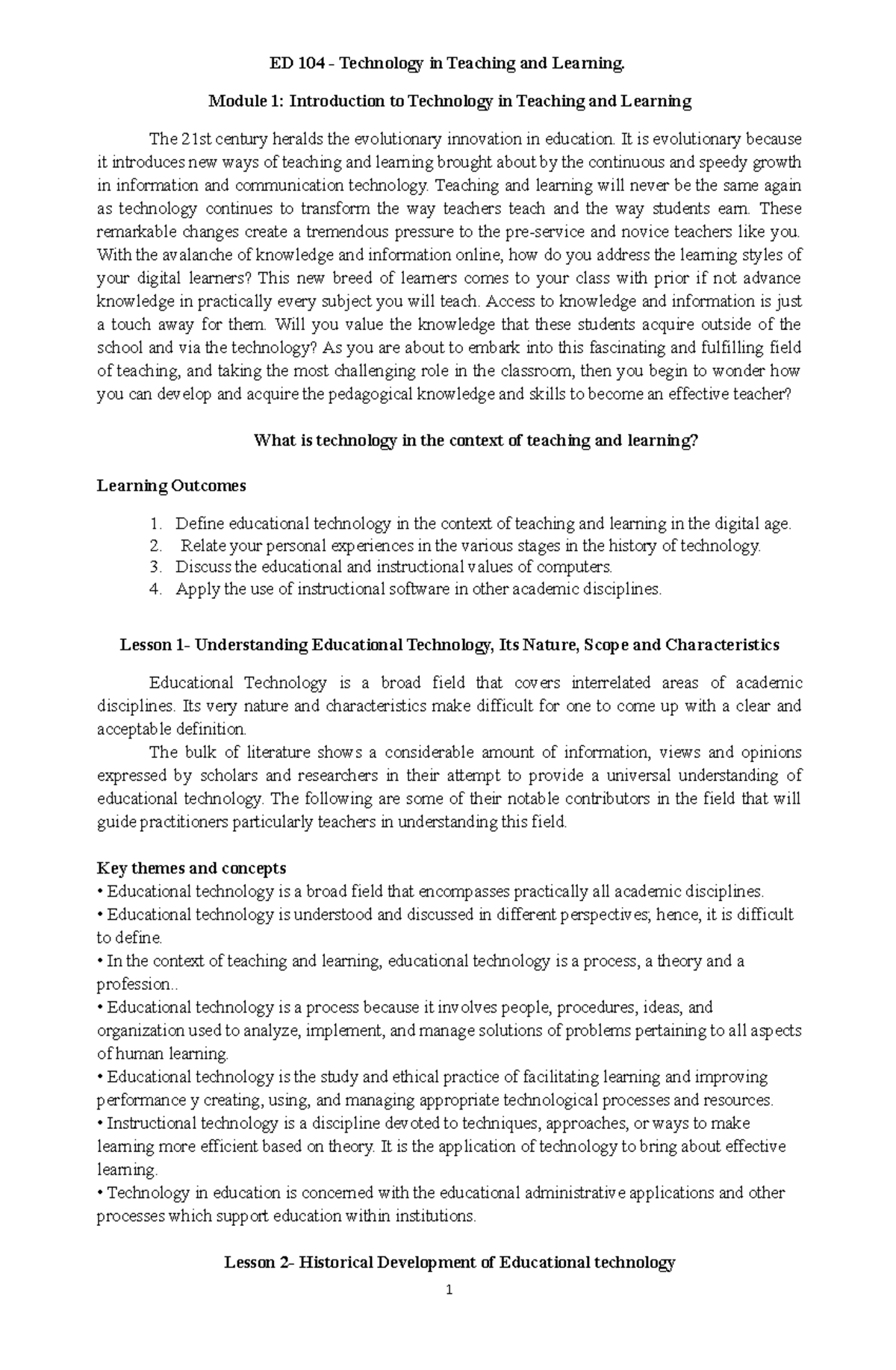 ED 104 Module 1 - Lecture notes 3 - Assessment in Learning 2 - CapSU ...