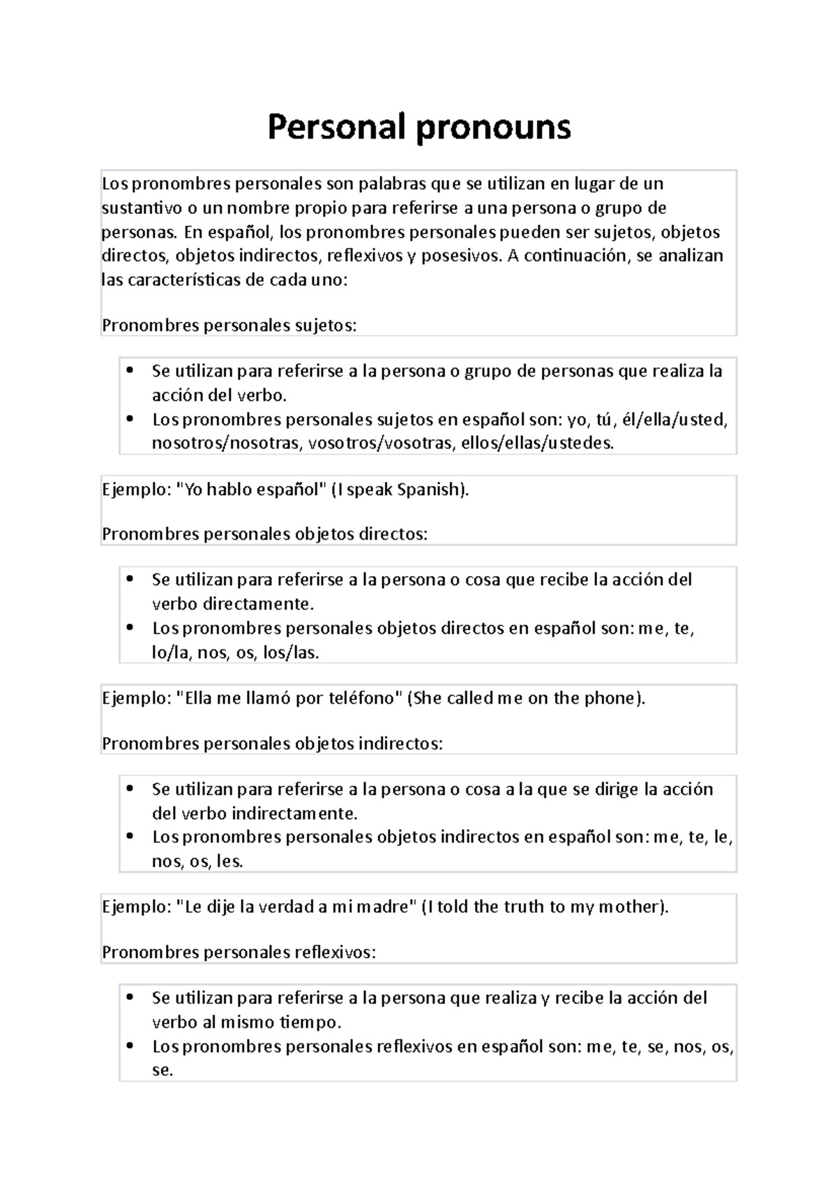 Personal pronouns - Personal pronouns Los pronombres personales son ...