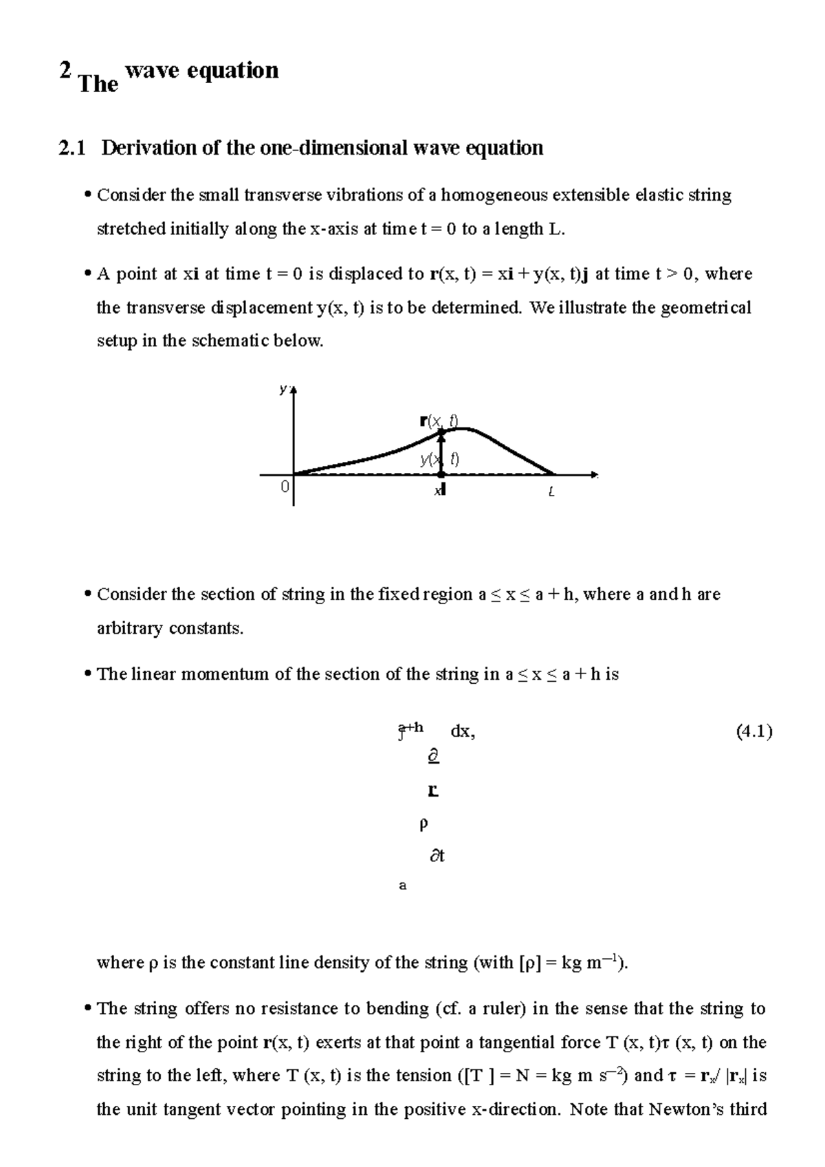 FS-PDE-19 - The wave equation - y r(x, t) y(x, t) 0 xi L 2 The wave ...