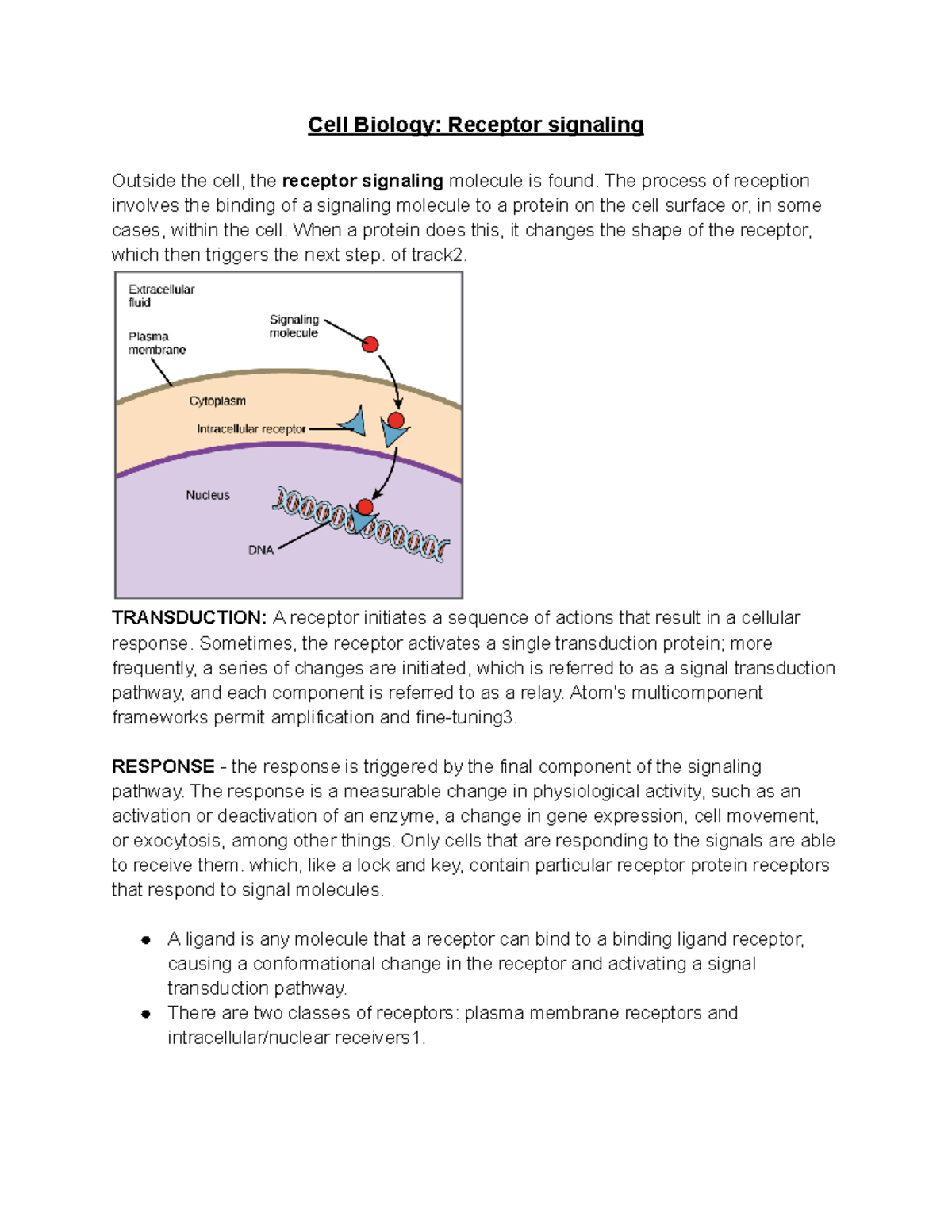 Cell Biology Receptor signaling - Cell Biology: Receptor signaling ...