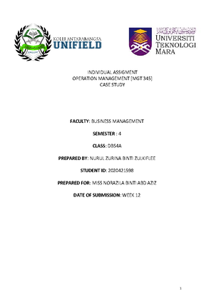 Individual report Fin 358 - INDIVIDUAL PROJECT REPORT FIN 358 ...