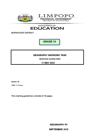 Geography NSC Grade 12 June 2022 P2 only - GGH3703 - Unisa - Studocu