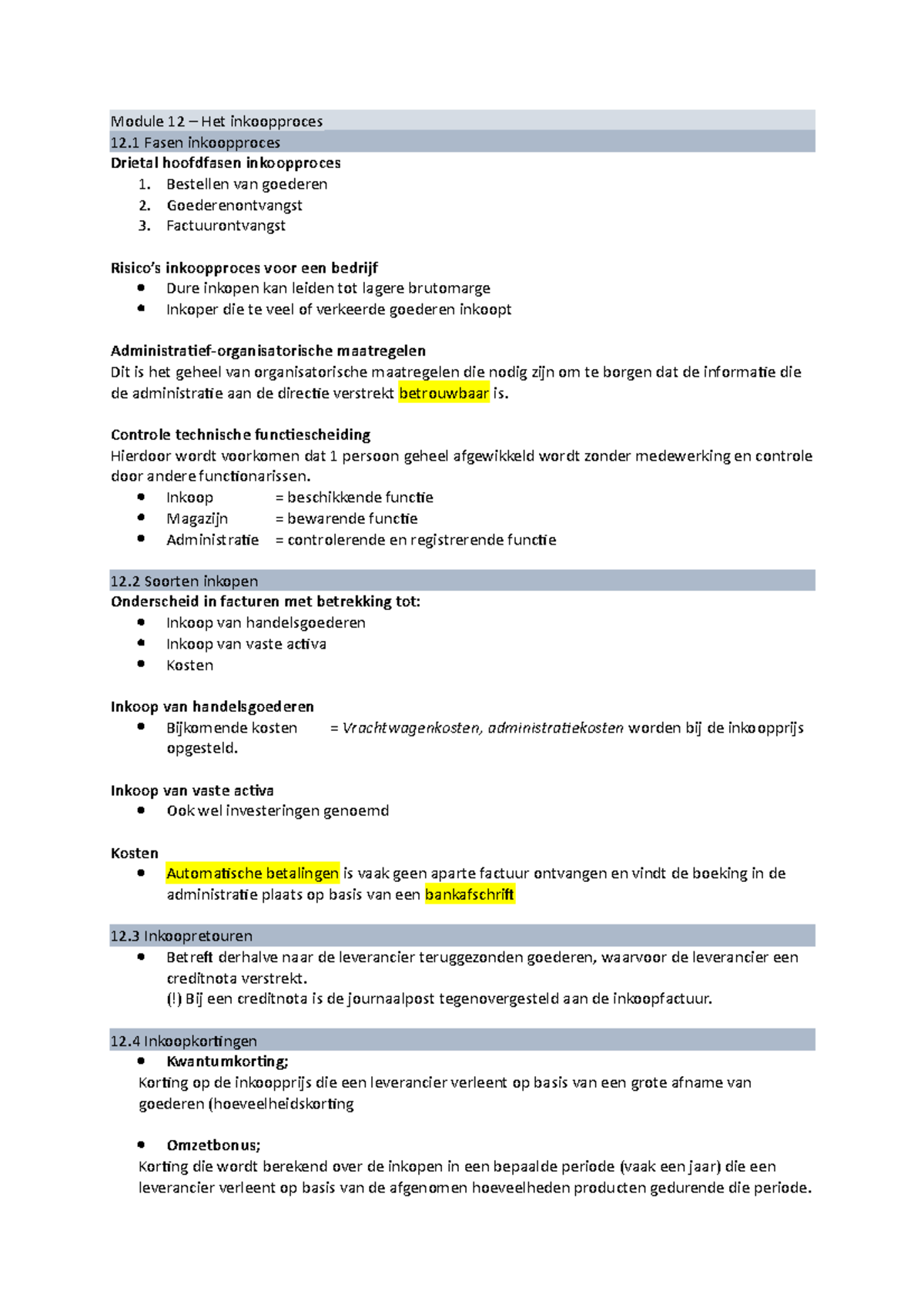 BA Samenvatting (Periode 2.2) Edumundo modules - Module 12 Het ...