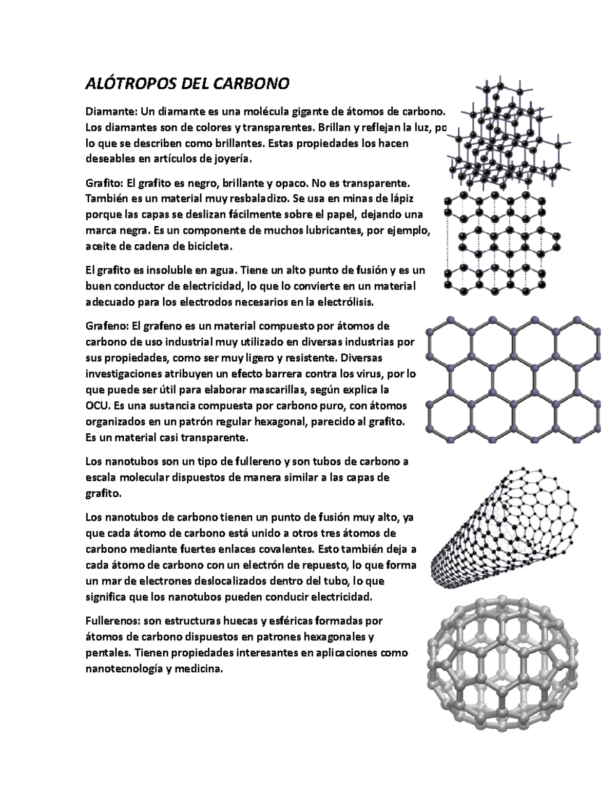 Alótropos DEL Carbono - ALÓTROPOS DEL CARBONO Diamante: Un diamante es ...