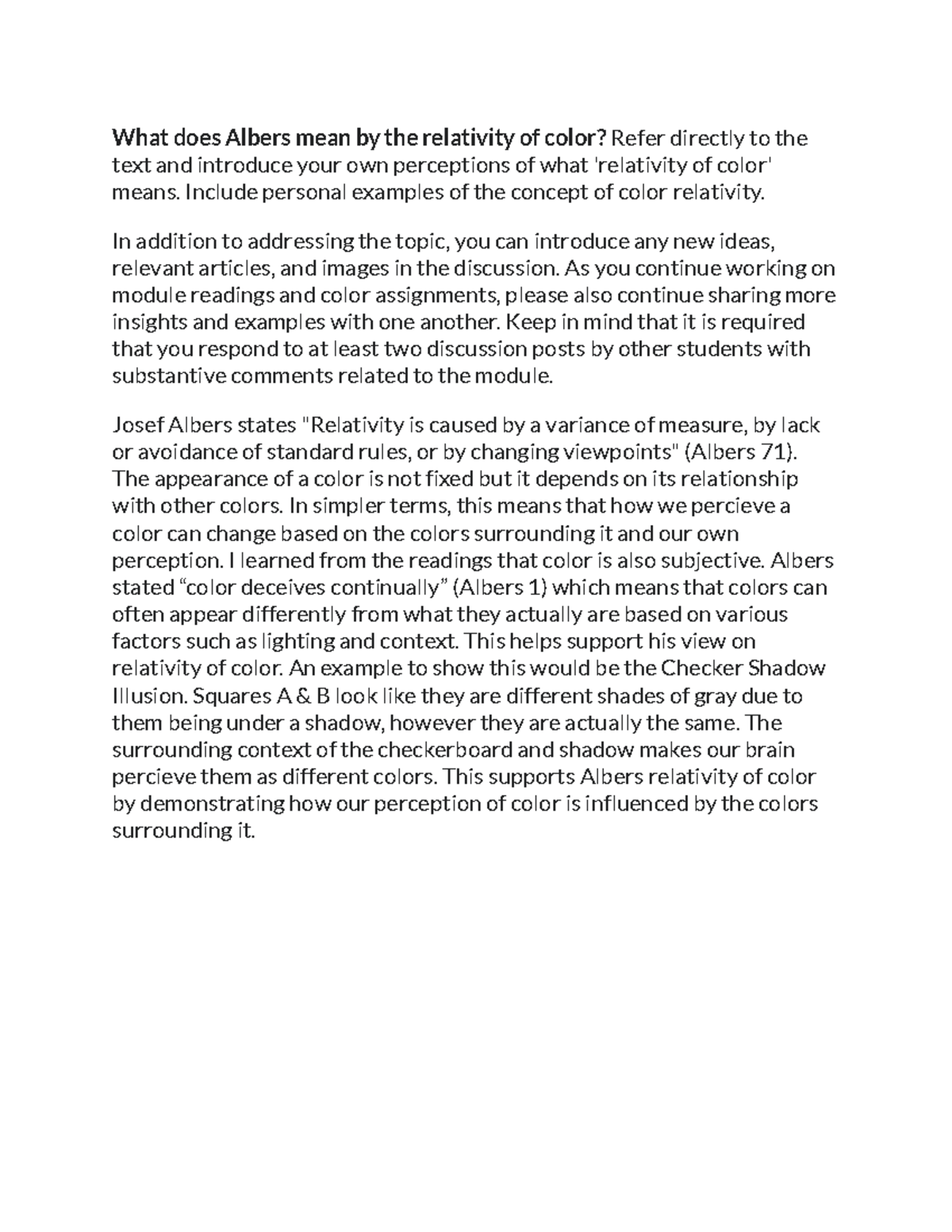 Relativity of color - Include personal examples of the concept of color ...