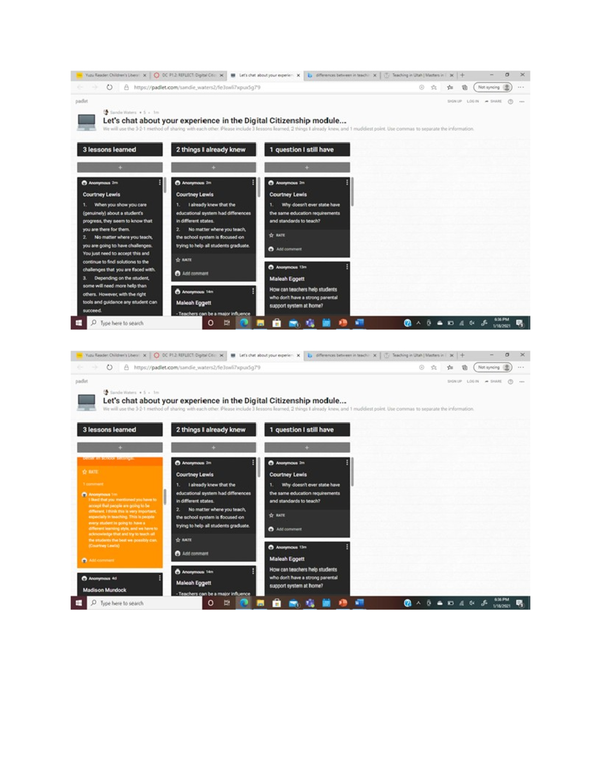 Digital Citizenship Reflection - EDEL 2200 - StuDocu