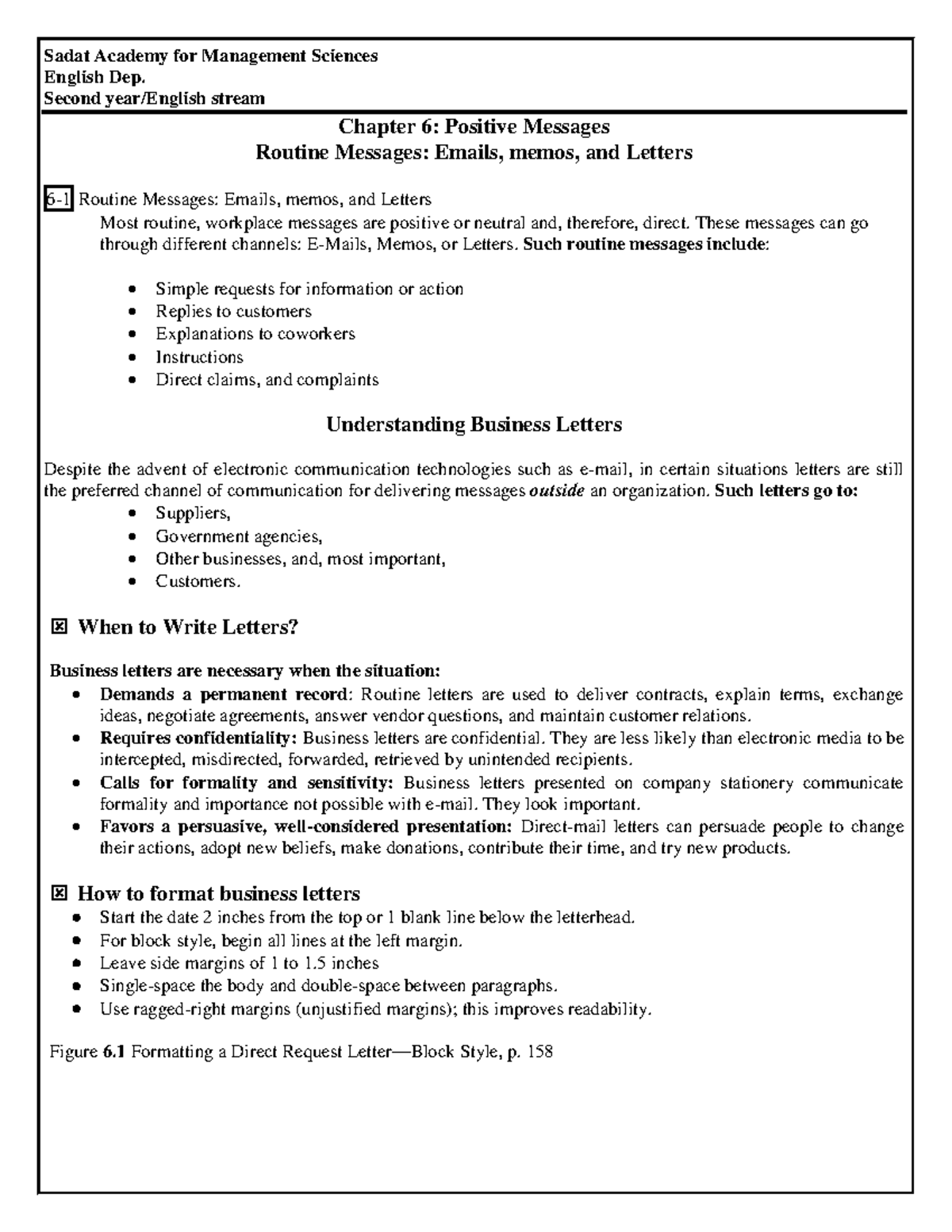 Chapter 6-1 - assignment - Sadat Academy for Management Sciences ...