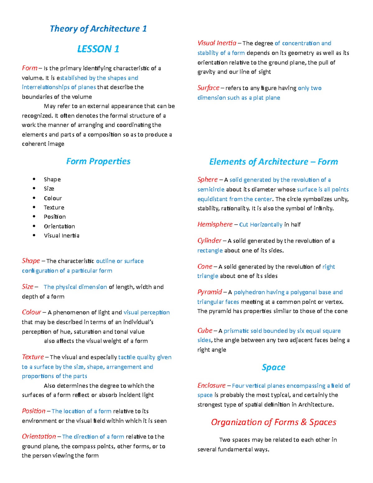TOA Notes - This is an overall note for the course Theory of ...
