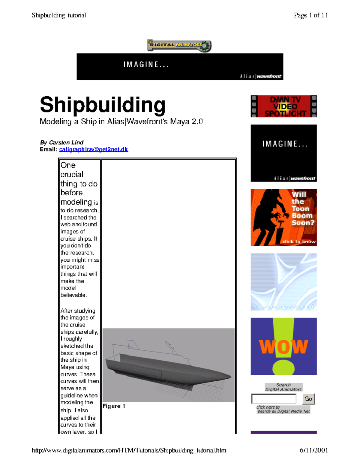 Shipbuilding Tutorial - Shipbuilding Modeling a Ship in Alias|Wavefront ...