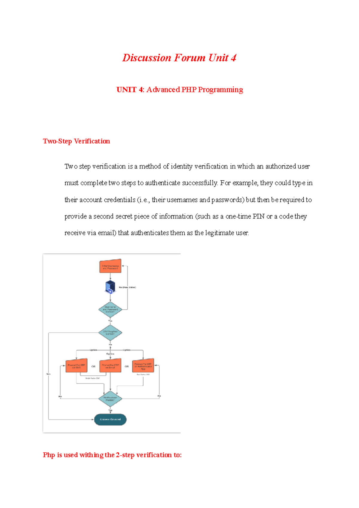 Discussion Forum Unit 4 - For example, they could type in their account credentials (i., their ...
