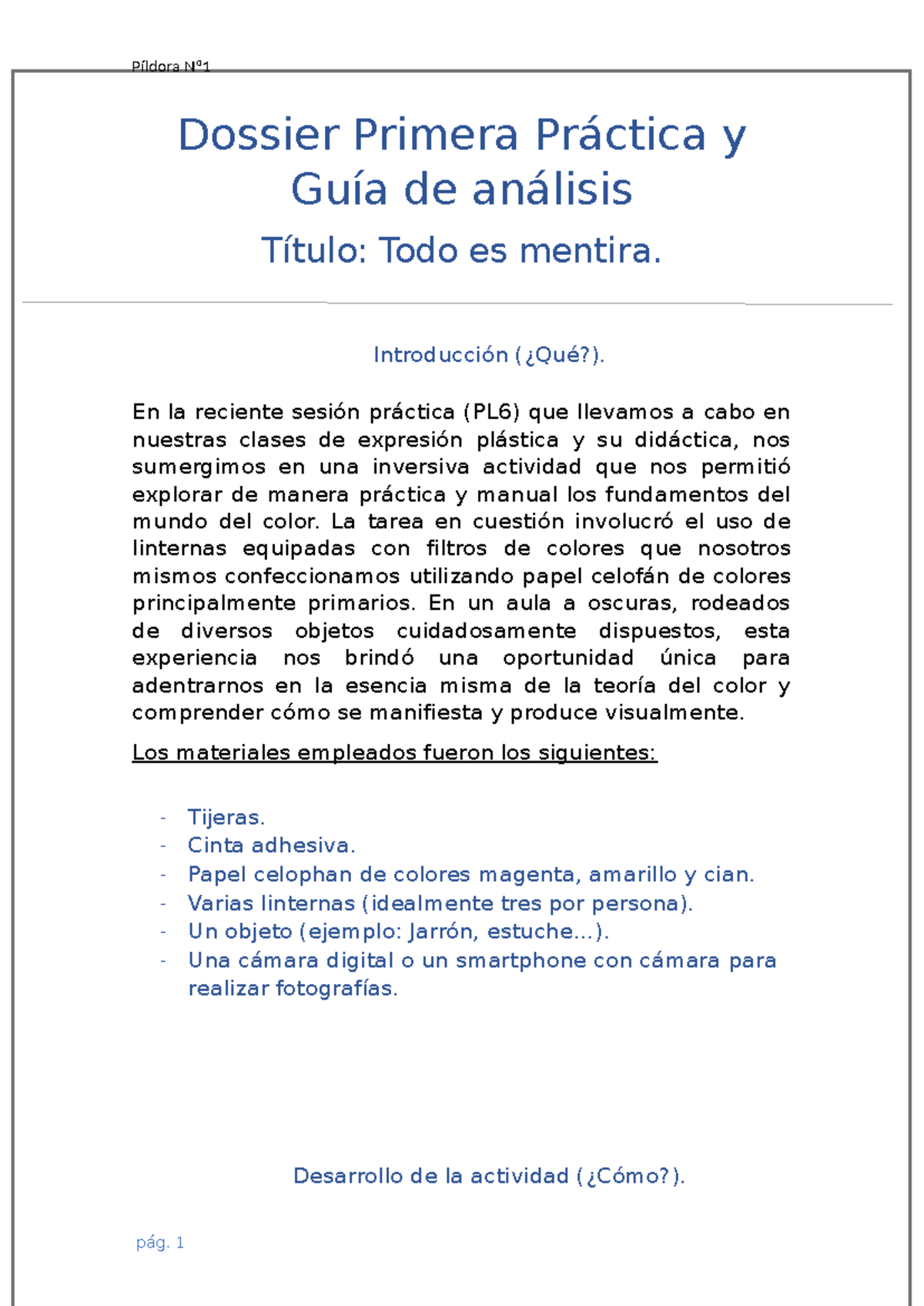 Dossier 1 - Inspiraos en la forma de redactar del diario visual ...