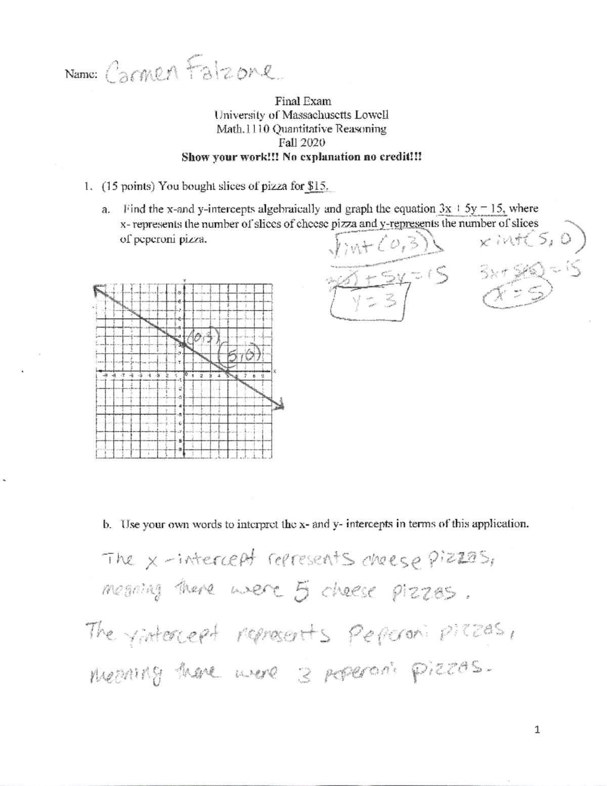 QR 2020 Final Exam - Final Exam University of Massachusetts Lowell ...