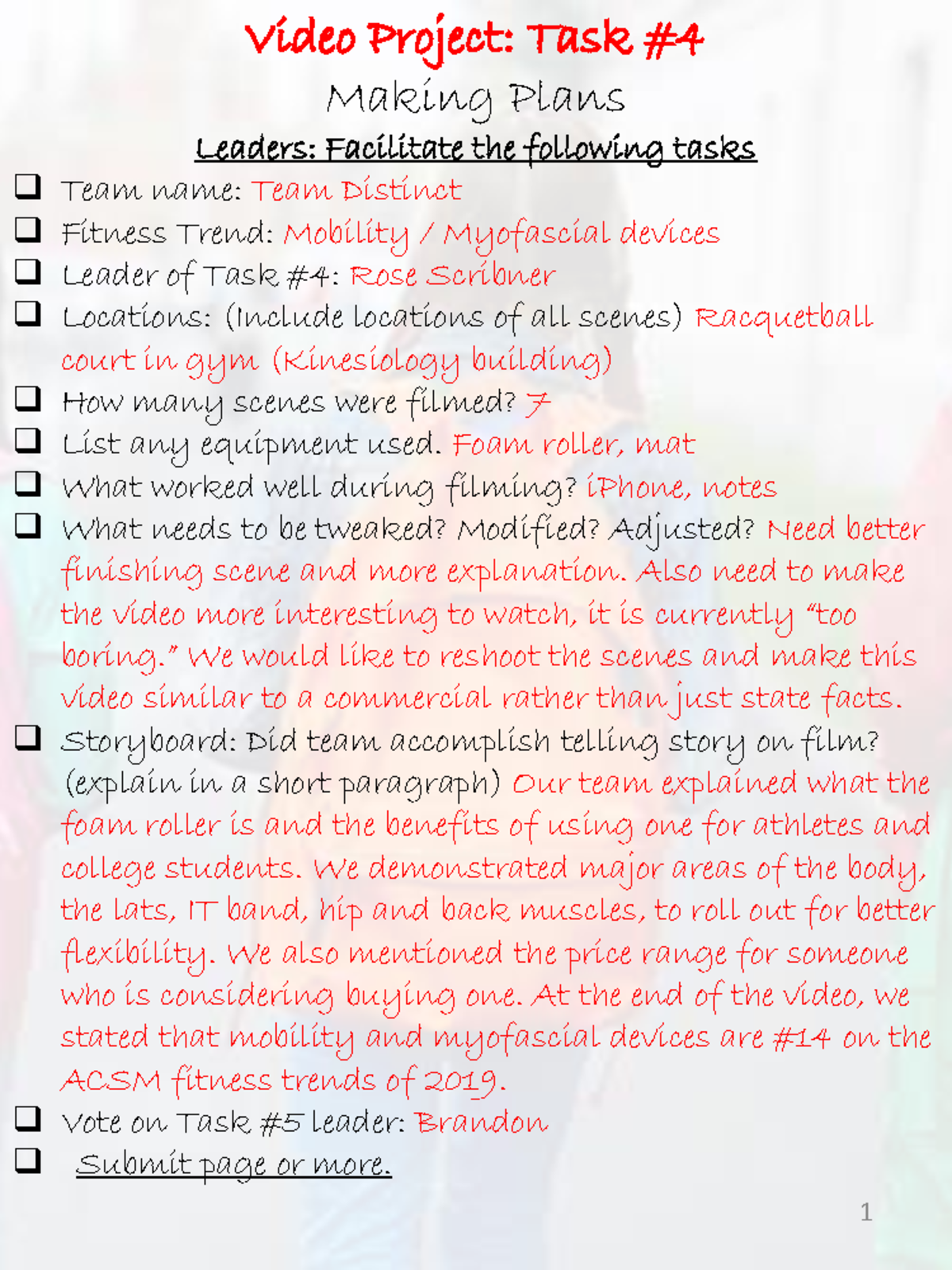 Foundations - Video Project Task #4 Submission Template - Video Project ...