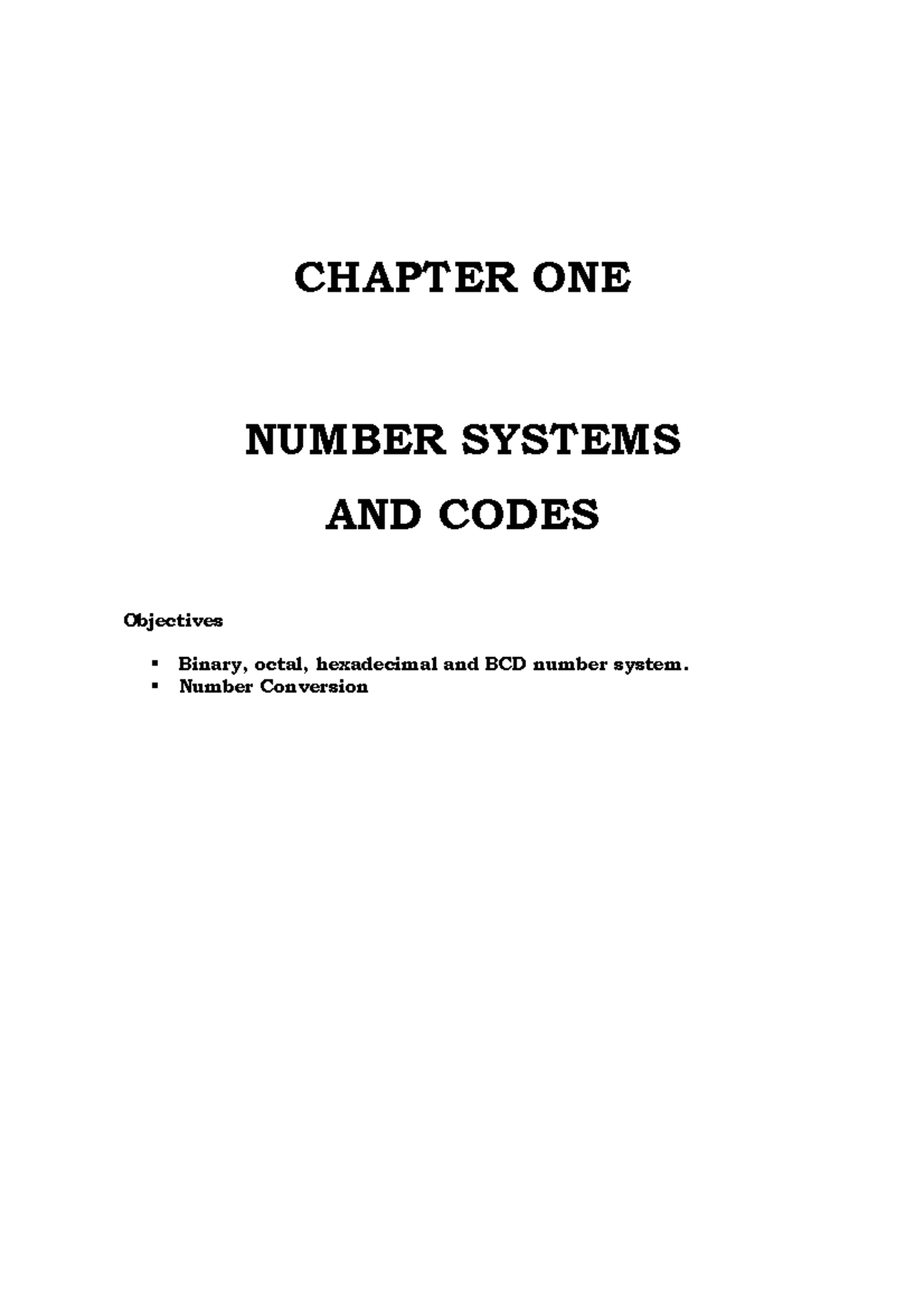 ITT270 NOTE CHAPTER 1 - CHAPTER 9 SEM3 - CHAPTER ONE NUMBER SYSTEMS AND ...
