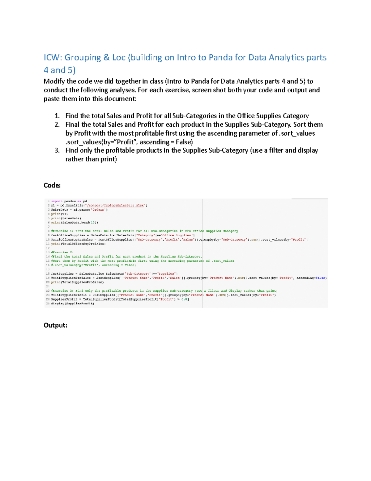 ICW Grouping & loc - COURSE: BUS4 110A Fundamentals of Management Information Systems - ICW ...